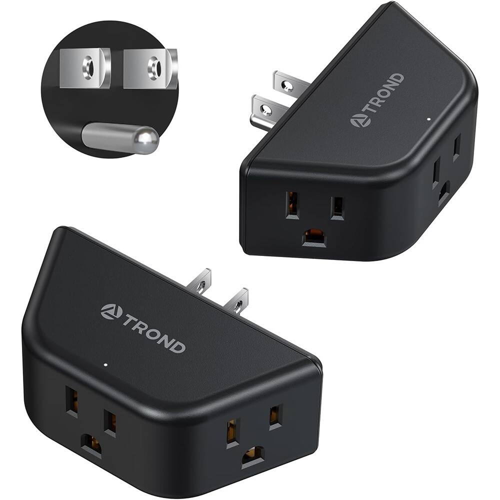 MOSZAR LLC 3 Way Multi Plug Wall Outlet – Angled Extender, 3 Prong ...