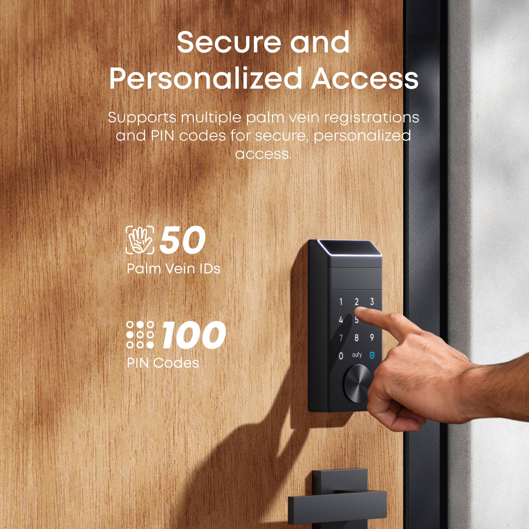 eufy FamiLock E35 Thumb Turn Smart Lock Deadbolt with Palm Scan for ...