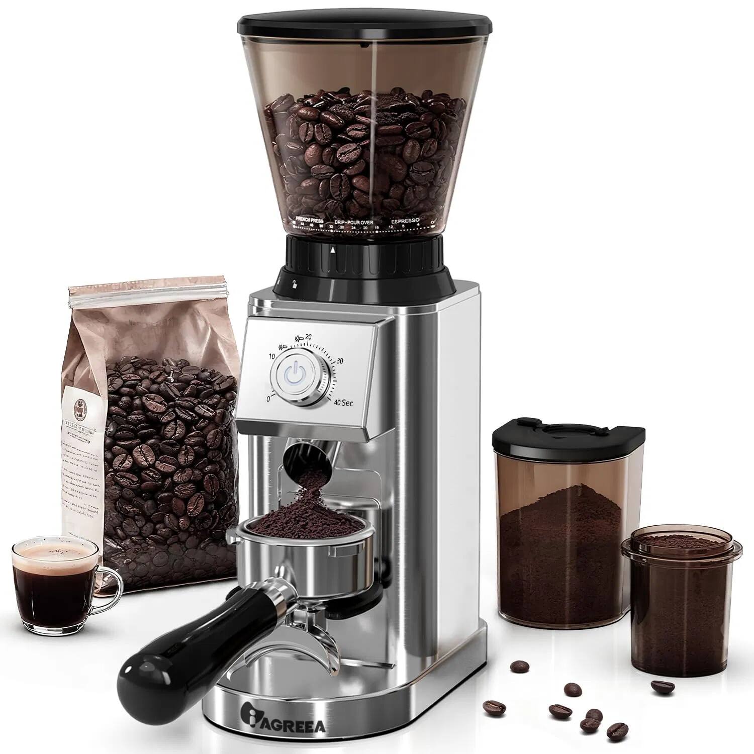 COWLOWN Burr Coffee Grinder with Anti Static for Espresso Drip Cold ...