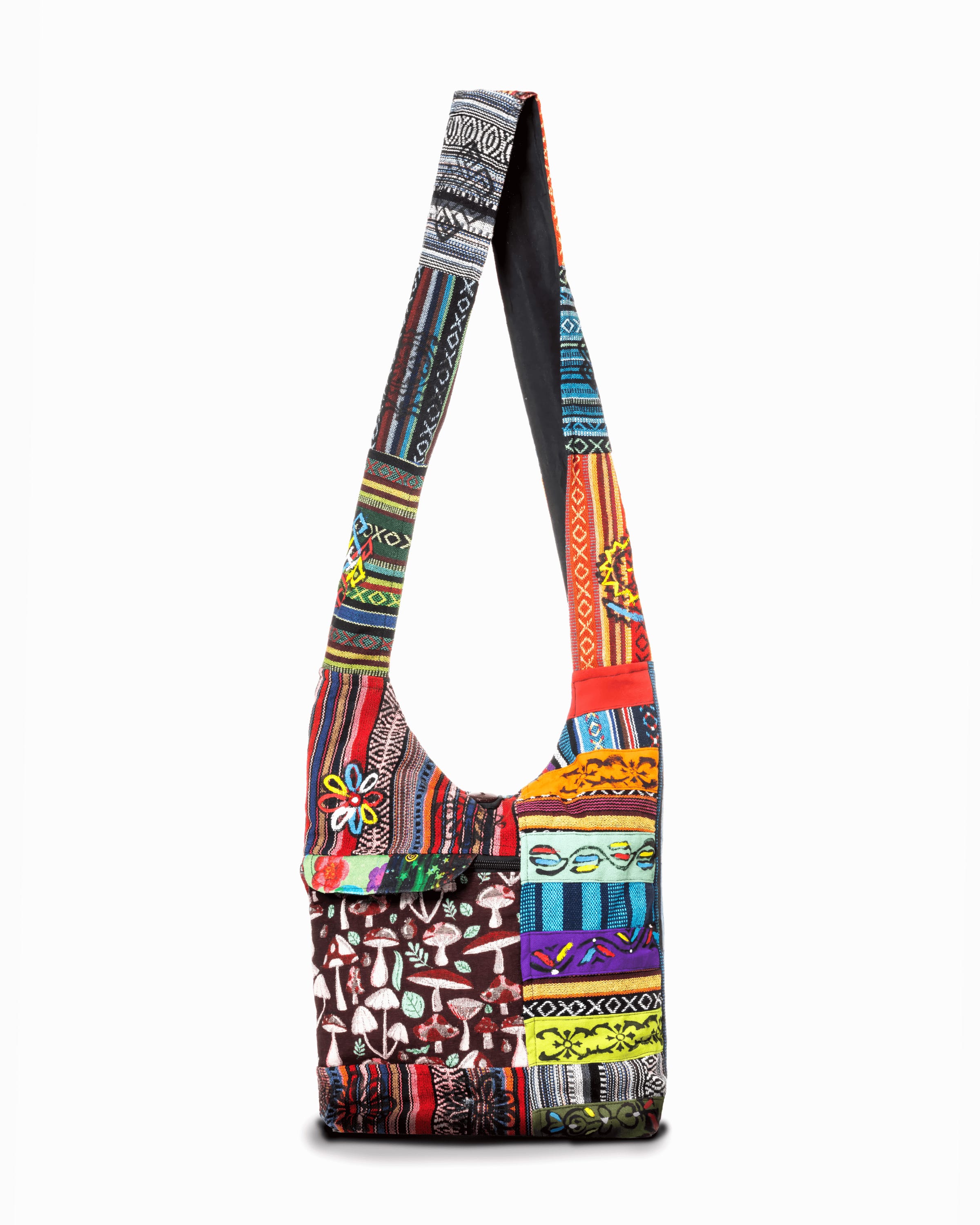Kathmandu Collection - Tribal Stripe Patchwork Hobo Bag - Tribal Multicolor KC-732-HBP - buy ...