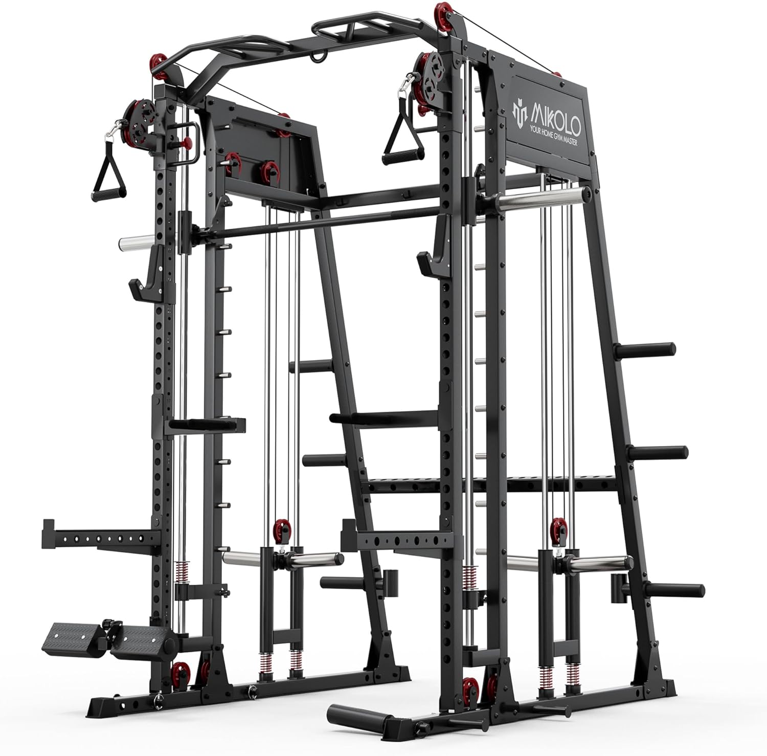 Smith Mikolo - Machine, 2200lbs Squat Rack with LAT-Pull Down System ...