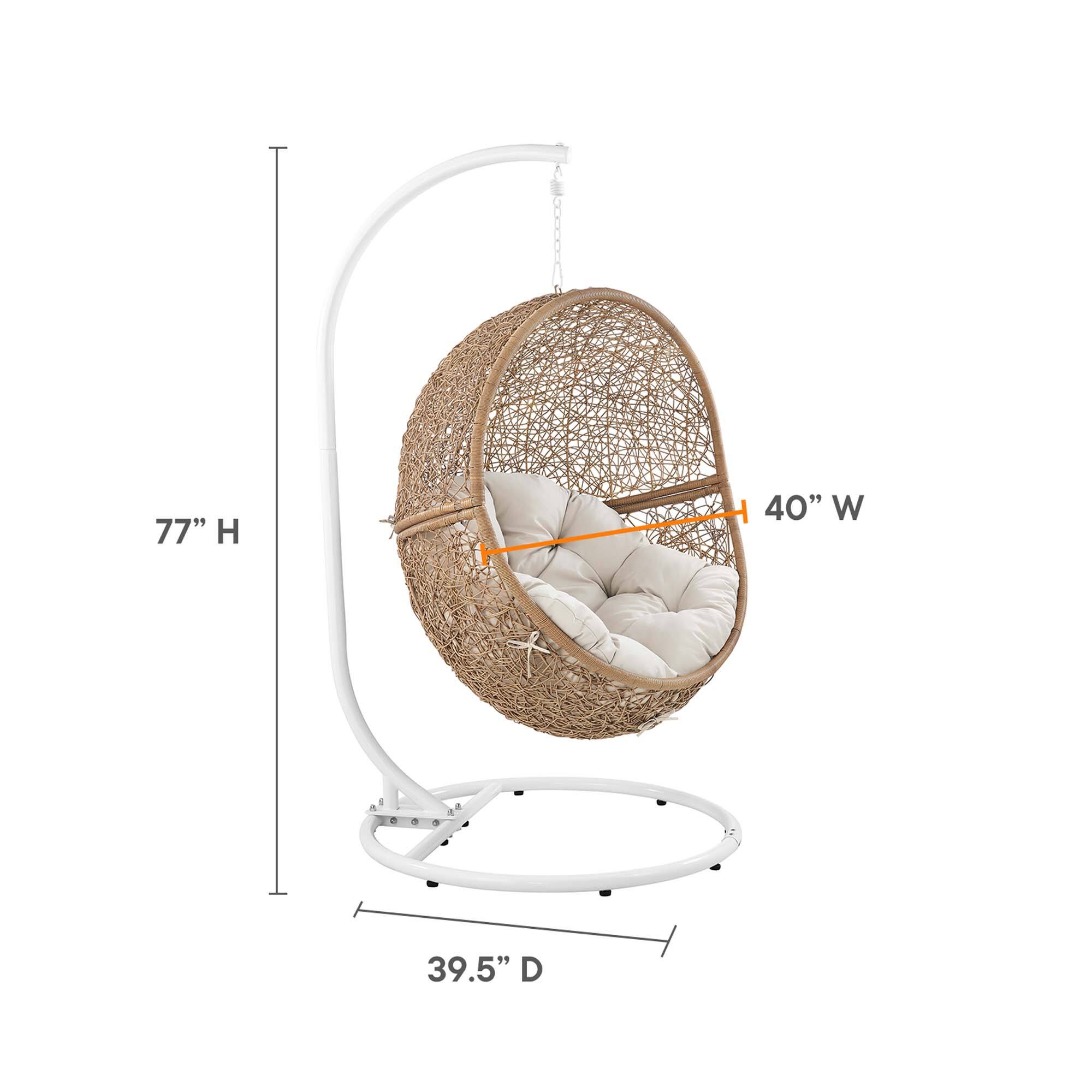 Encase Outdoor Patio Rattan Swing Chair by Modway Cappuccino Beige EEI ...