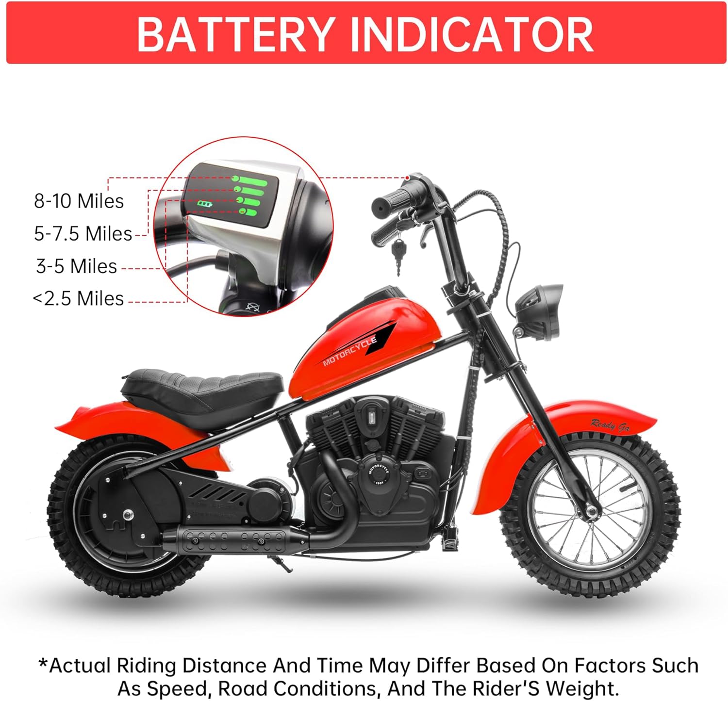 GARVEE 24V Electric Dirt Bike for Kids & Teens, 250W Motor, 14MPH, Dual Speed, LED Headlight ...