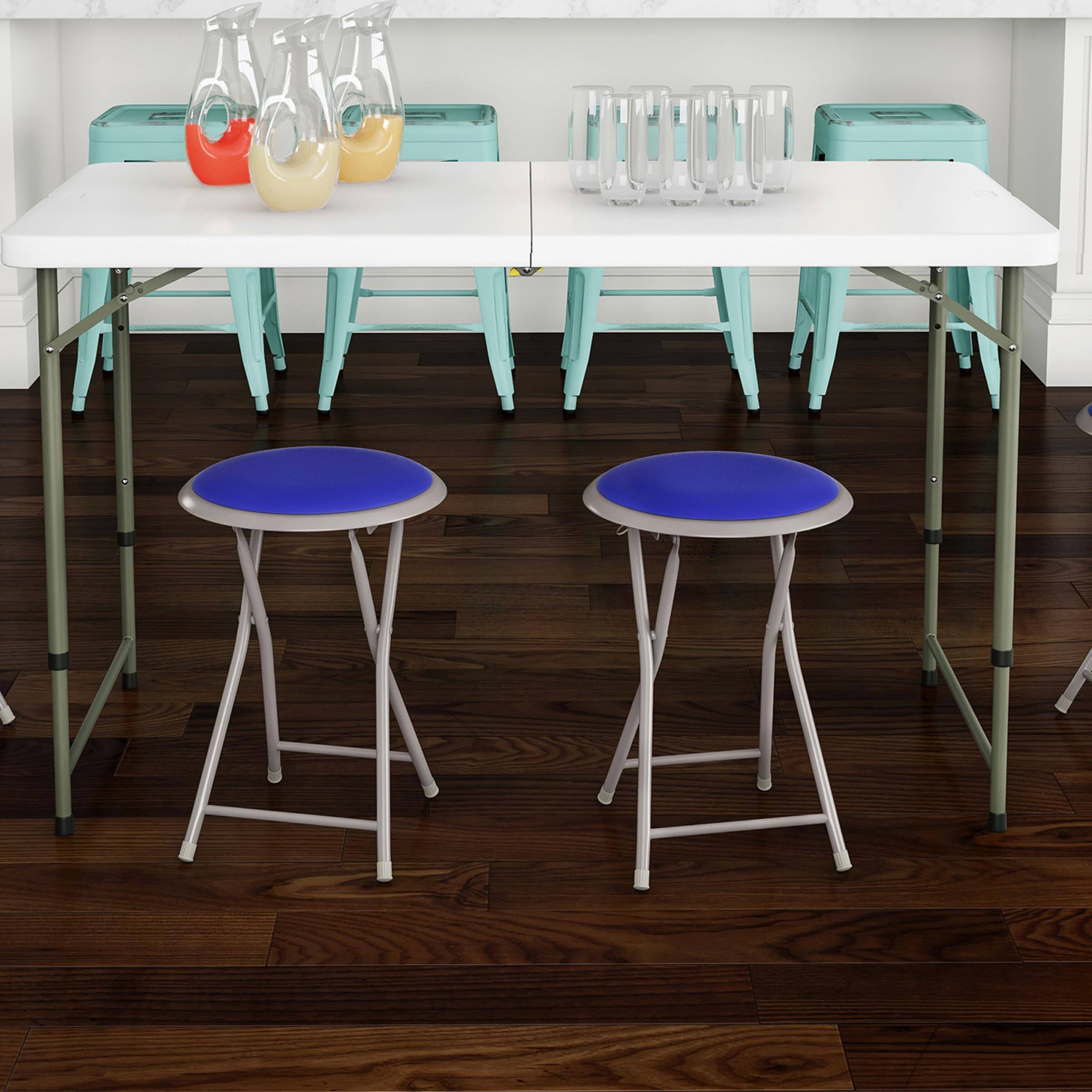 JETRANSPORT - Folding Bar Stools - Set Of 4 Heavy-duty 18-inch Stool ...