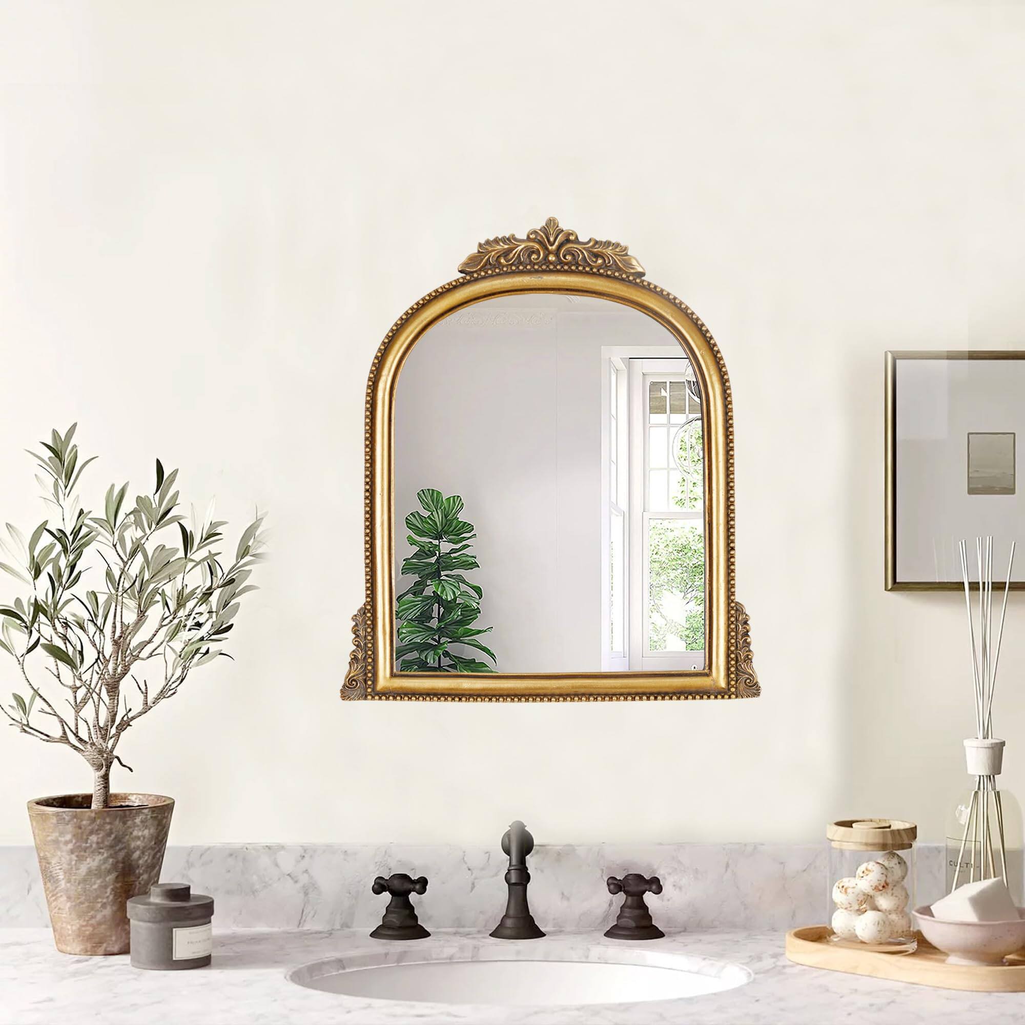 Comfort Essence Ornate Baroque Mirror Hanging Arched Frame Size 15 2x11 ...