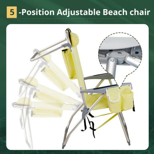Winado 1PC Backpack Beach Camping Chair Folding Heavy Duty, Aluminum ...