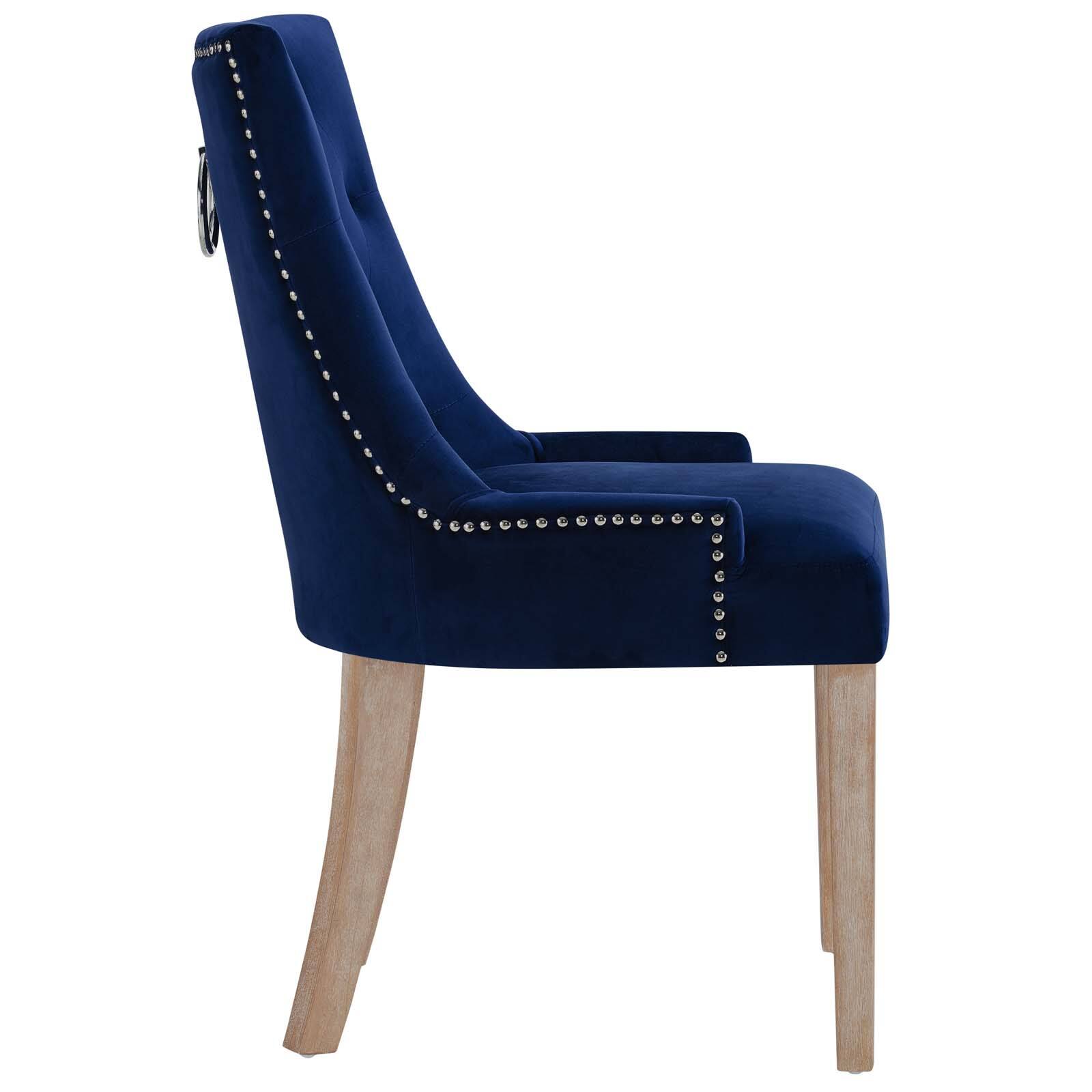 Pose Performance Velvet Dining Chair Set of 4 by Modway Navy EEI-3505 ...