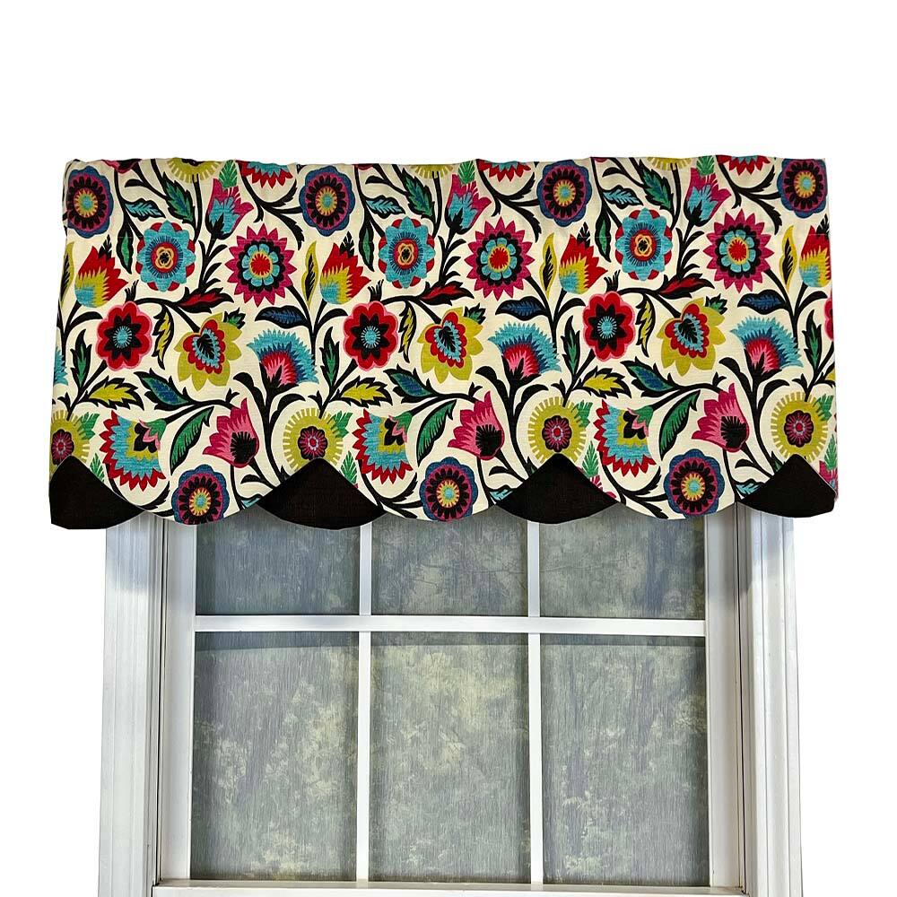 RLF Home Fiesta Floral Petticoat Window Treatment High Quality Valance ...