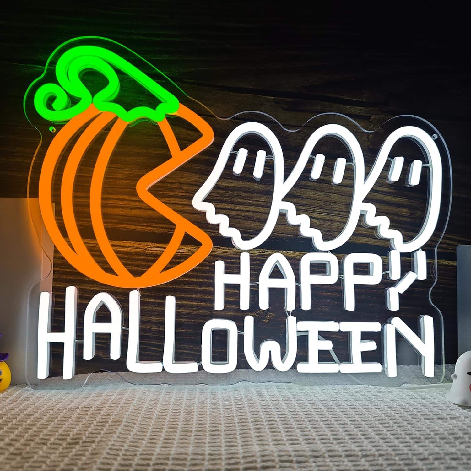 NEON Auledio - Halloween Sign Dimmable Halloween Window Lights Pumpkin ...