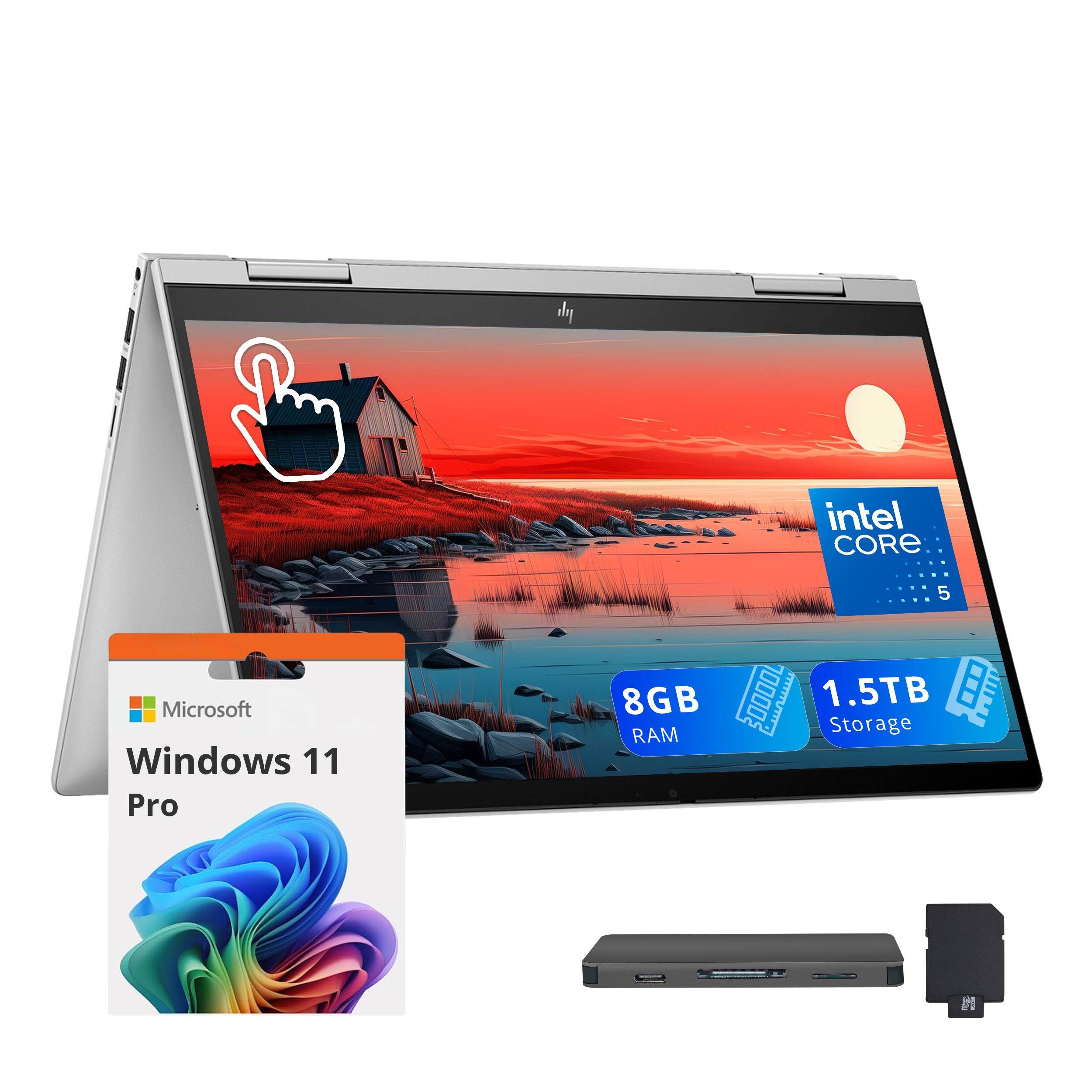 HP Envy x360 2 in 1 14" FHD IPS Touch Laptop, Intel 5 120U, 8GB RAM ...