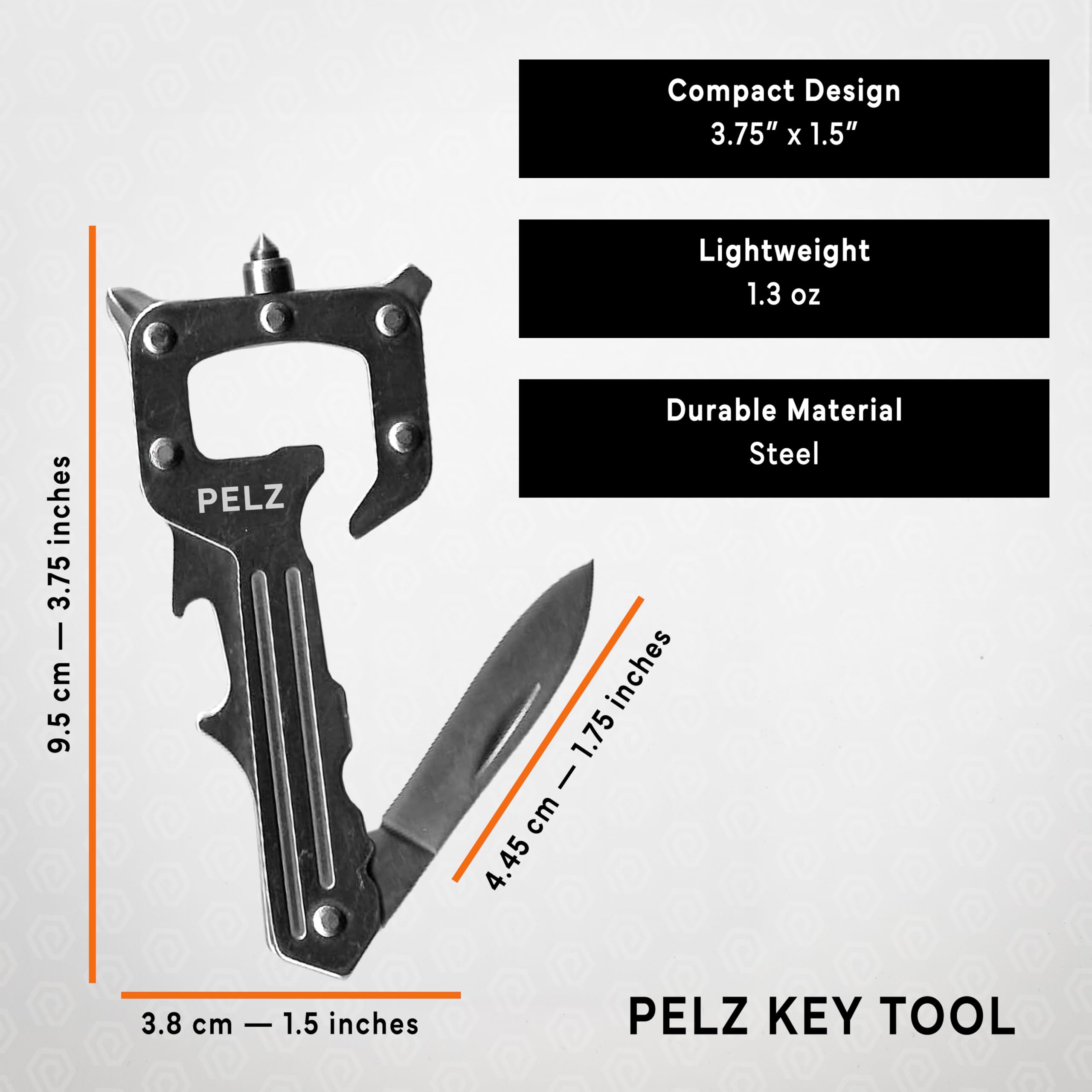 Pelz Mini Pocket Tool SILVER– Compact Stainless Steel Keychain Multi ...