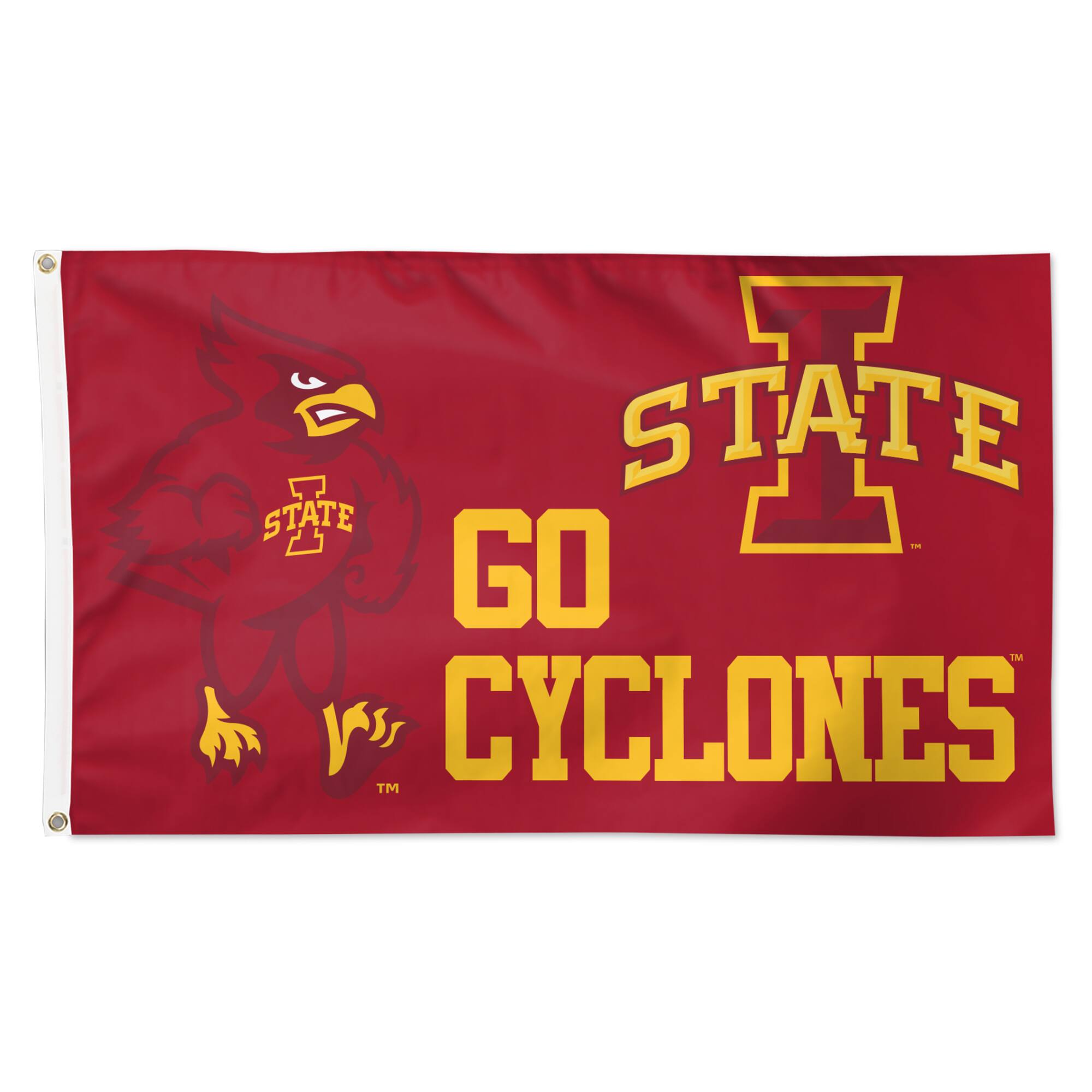 WinCraft Iowa State Cyclones 3' x 5' Single Sided Deluxe Mascot Flag ...