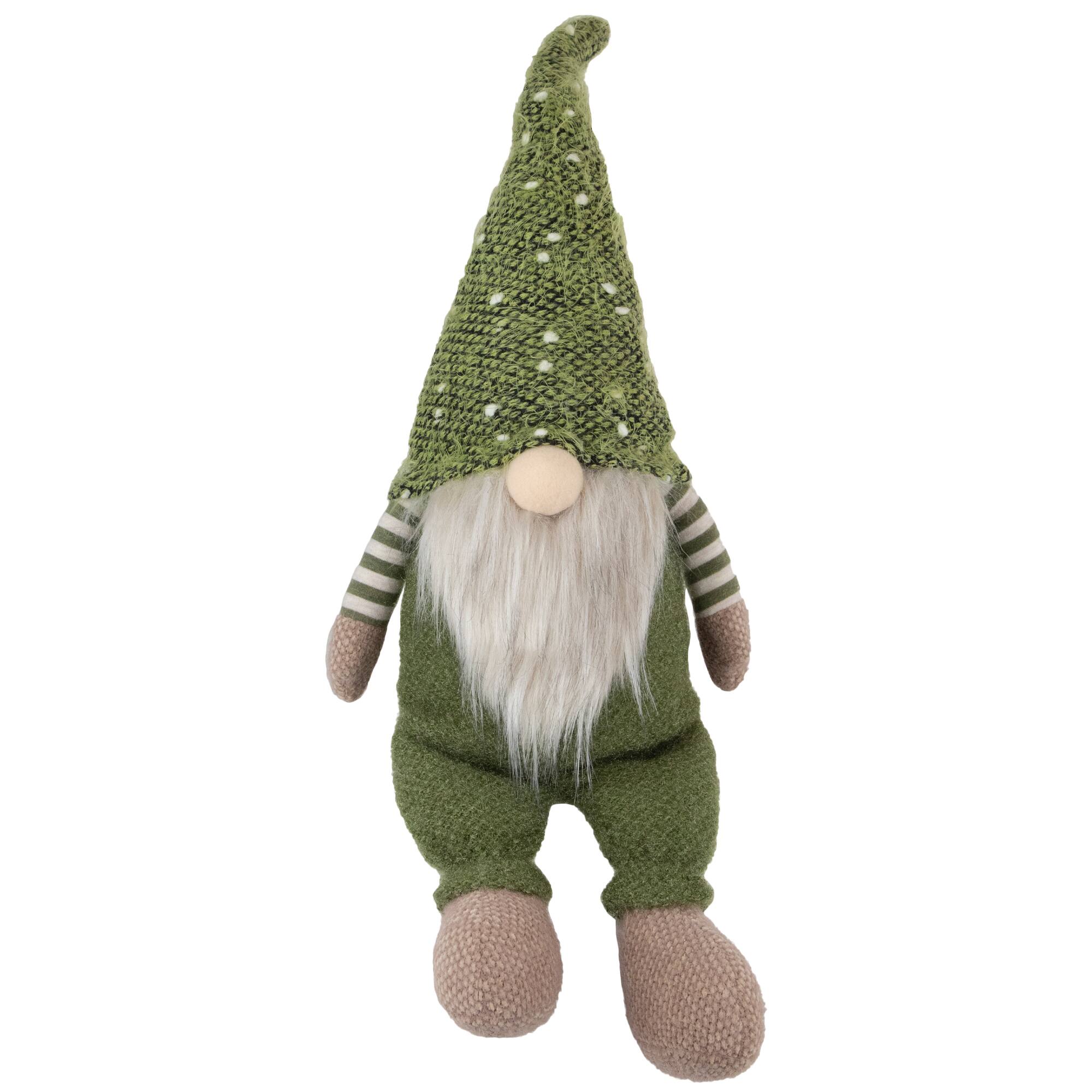 Northlight Sitting Christmas Gnome Decoration 20.5" Olive Green ...