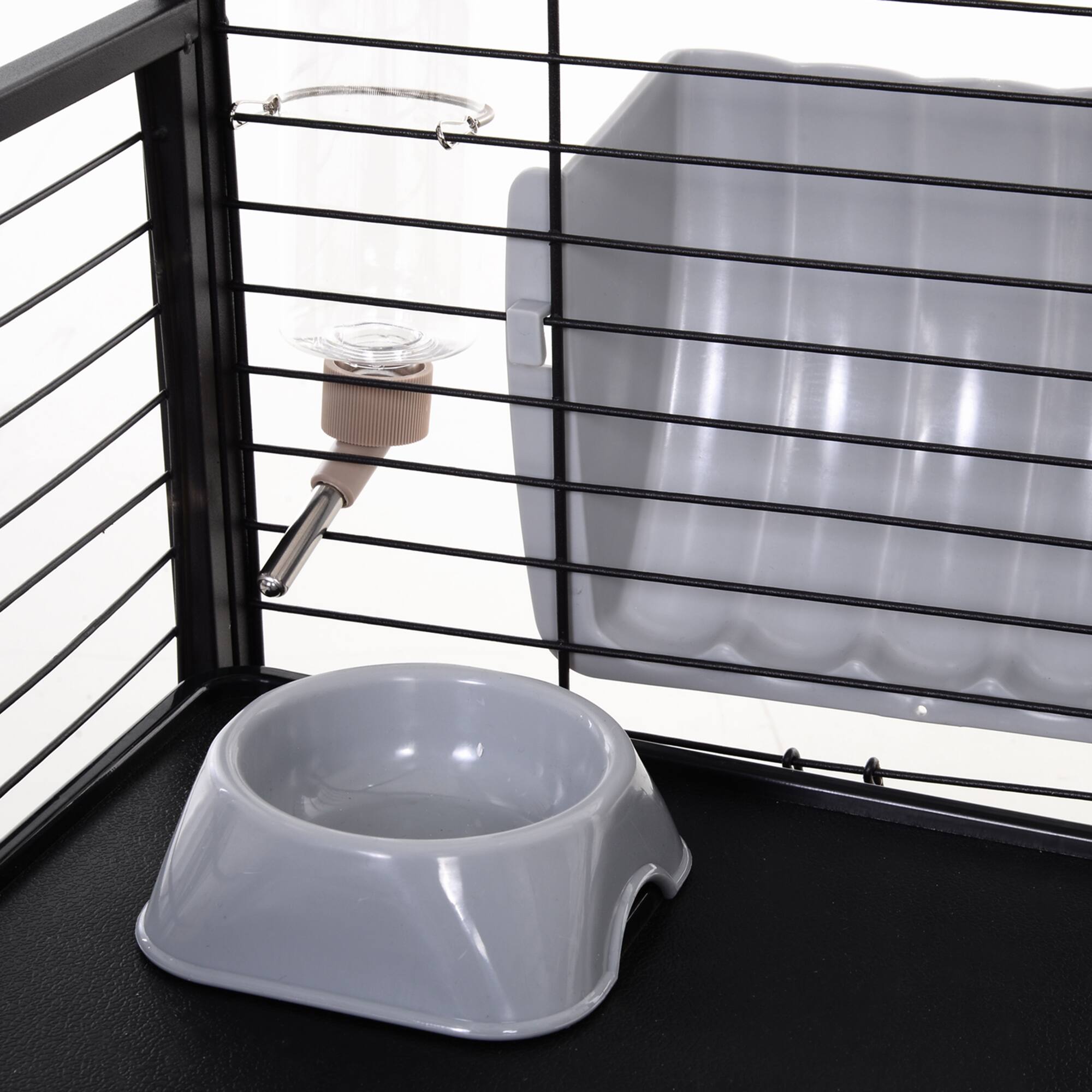 Pawhut Small Animal Cage with Foldable Run Area, Guinea Pig Cage ...