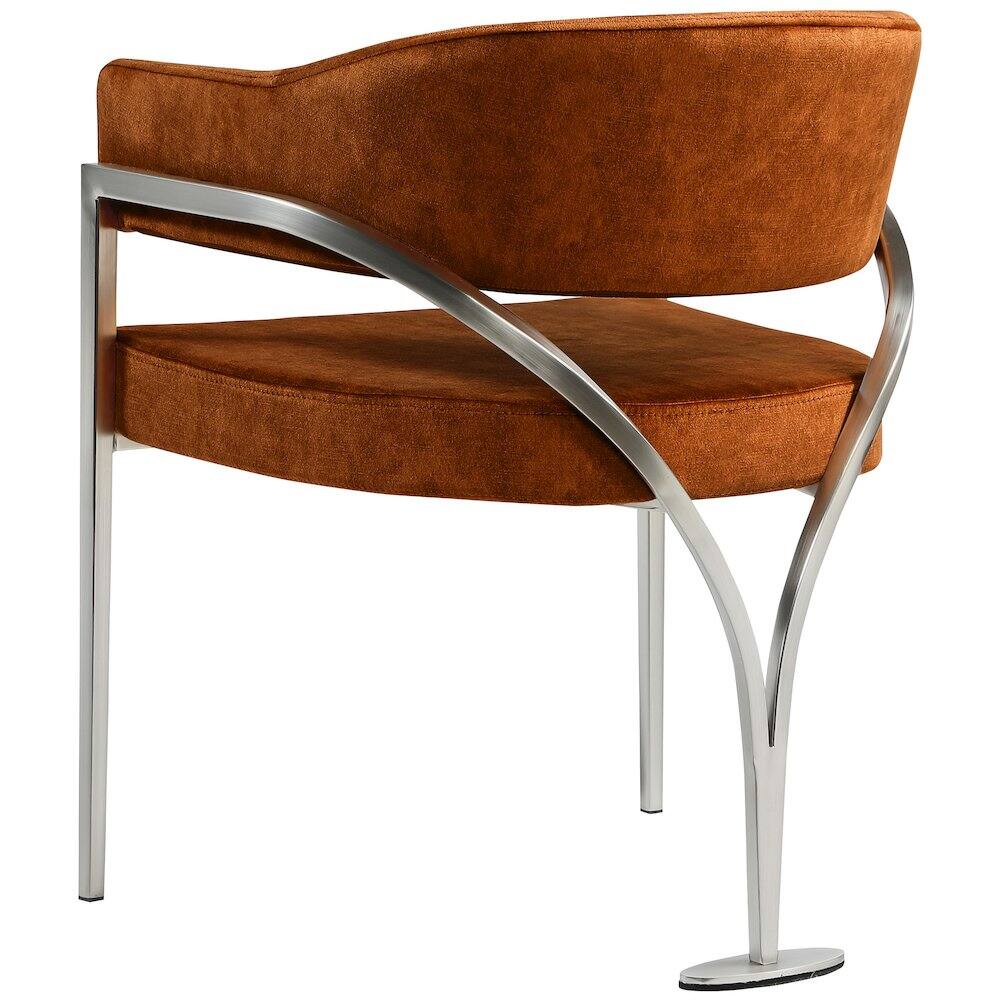 Meridian Furniture Madelyn Cognac Velvet Dining Chair, Set of 2 Brown ...