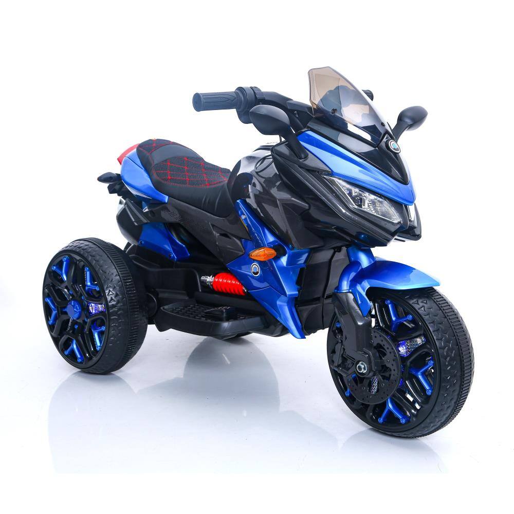 BreeBe 12V Kids 3 Wheel Ride On Motorcycle, Battery Powered Motorbike w ...