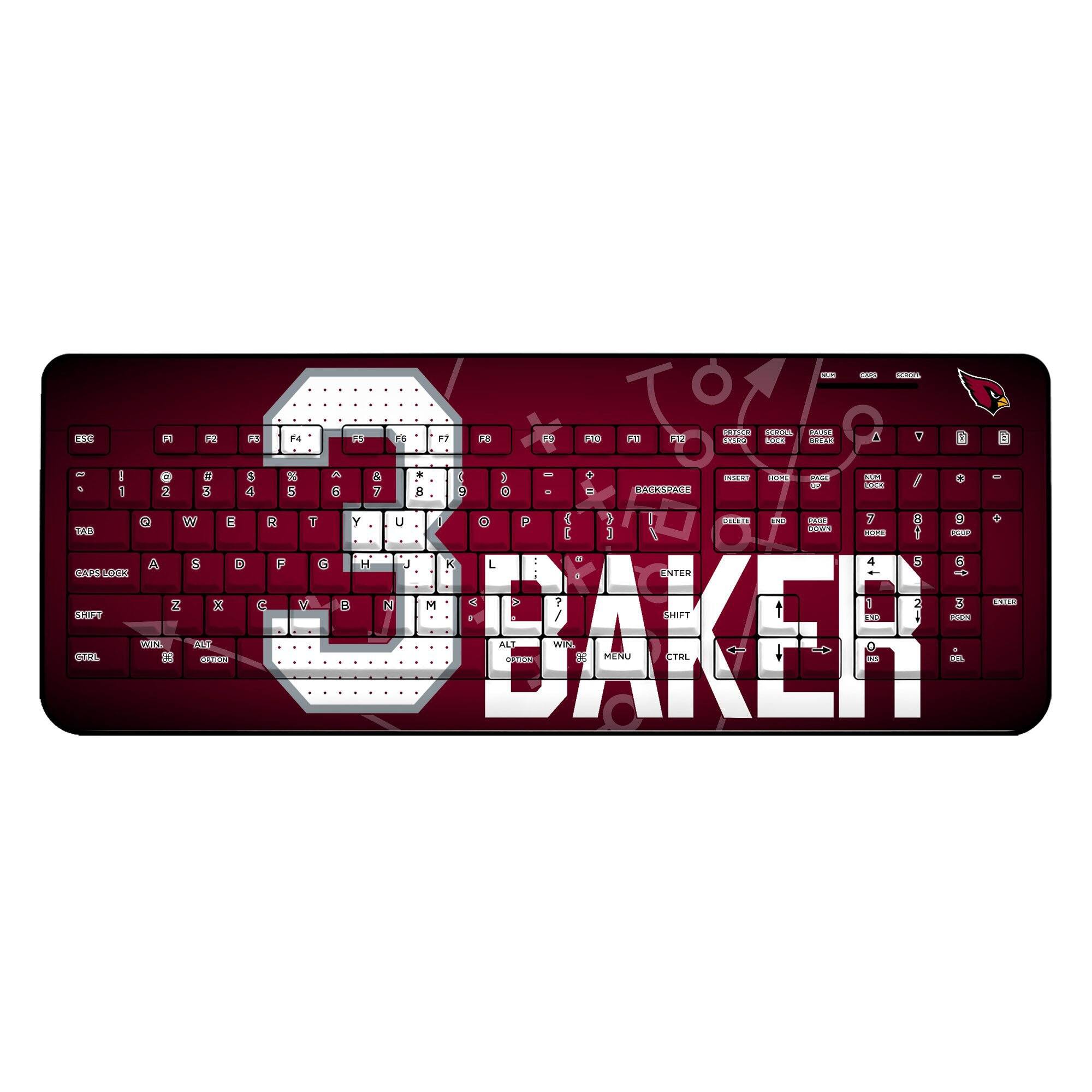 Keyscaper Budda Baker Arizona Cardinals Wireless Keyboard Black ...