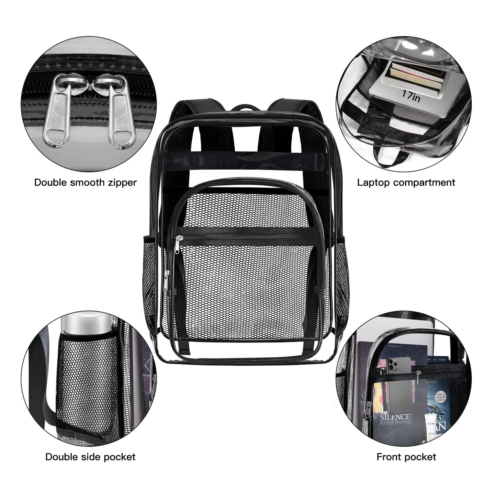 Stamp n Camp Clear Backpack Sturdy Shape Heavy Duty Large Transparent ...