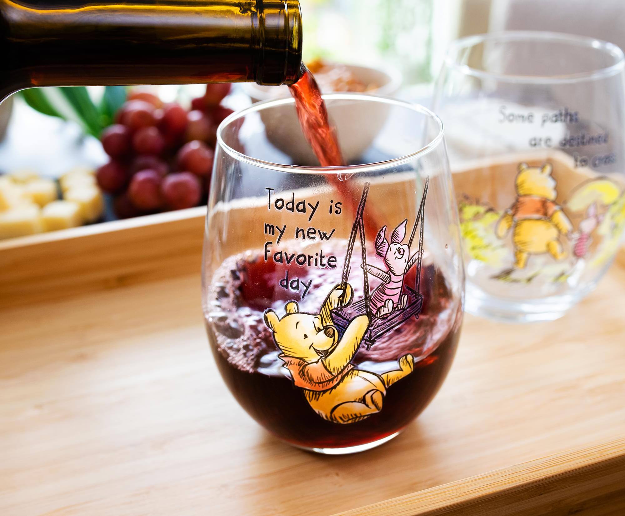 Disney Winnie The Pooh Quotes Stemless Wine Glass Set | Each Holds 20 ...
