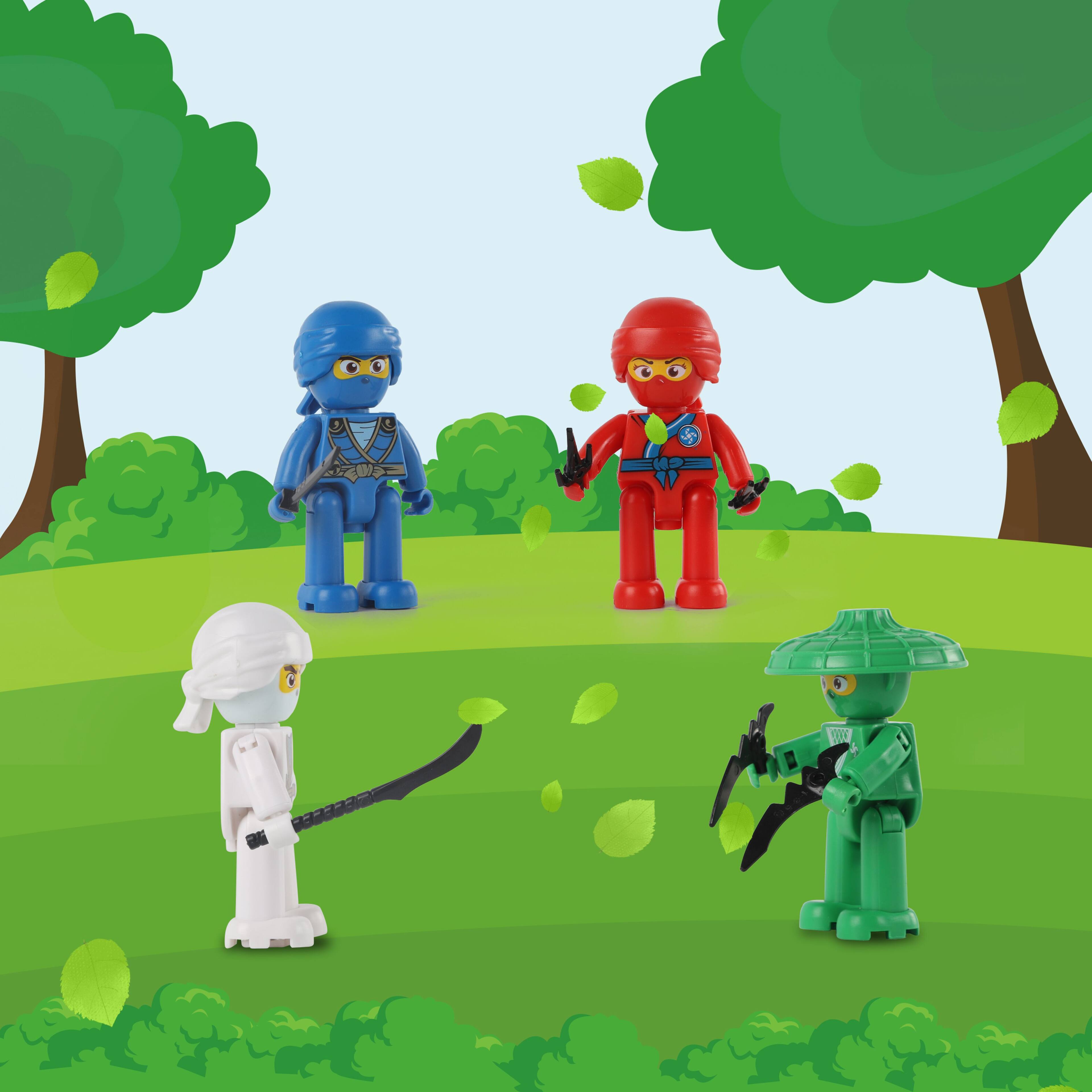 PicassoTiles PICASSO TILES 4 PC Ninja Character Set, Magnetic Tiles and ...