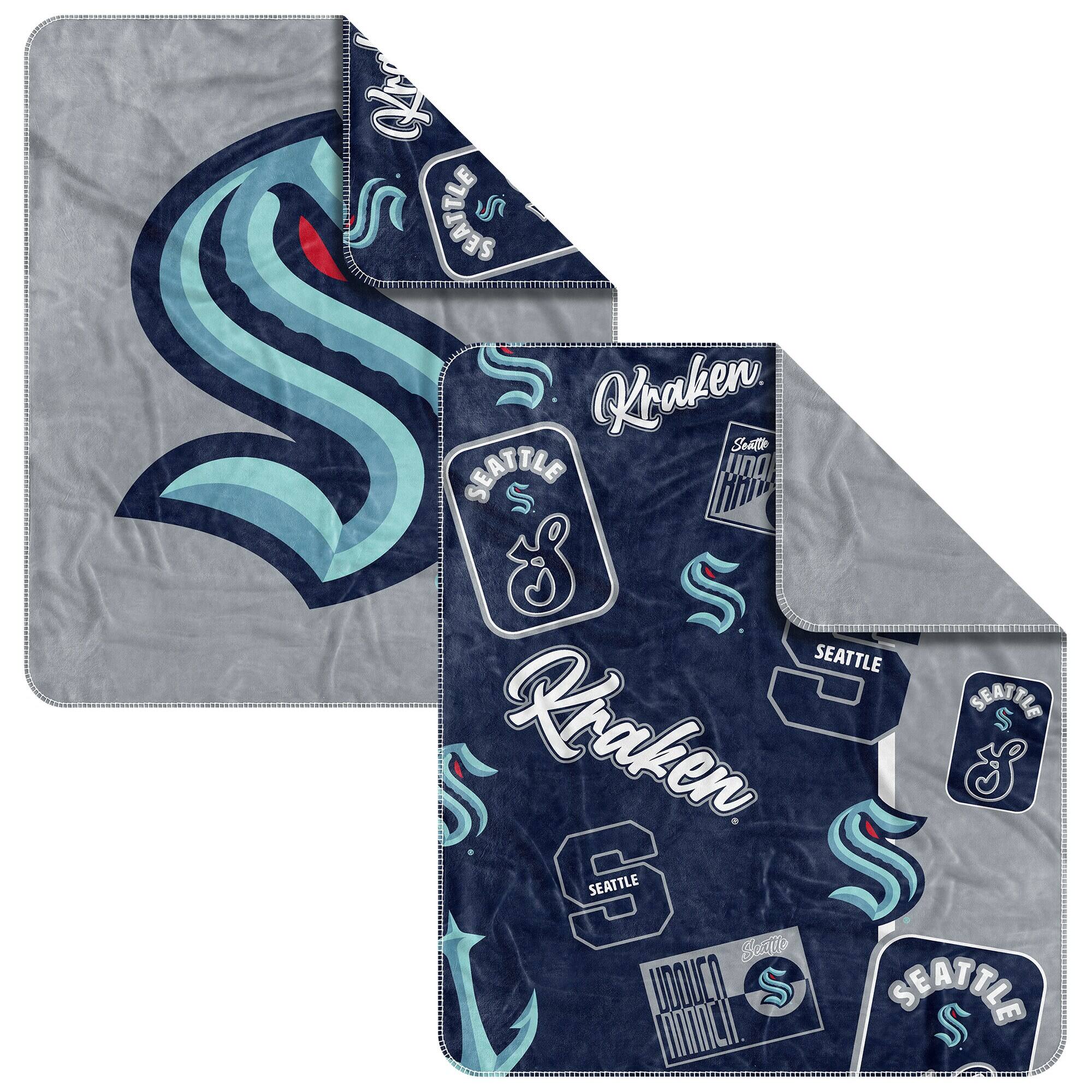 Logo Brands Seattle Kraken 50 x 60 Dream Weave Throw Blanket Navy ...