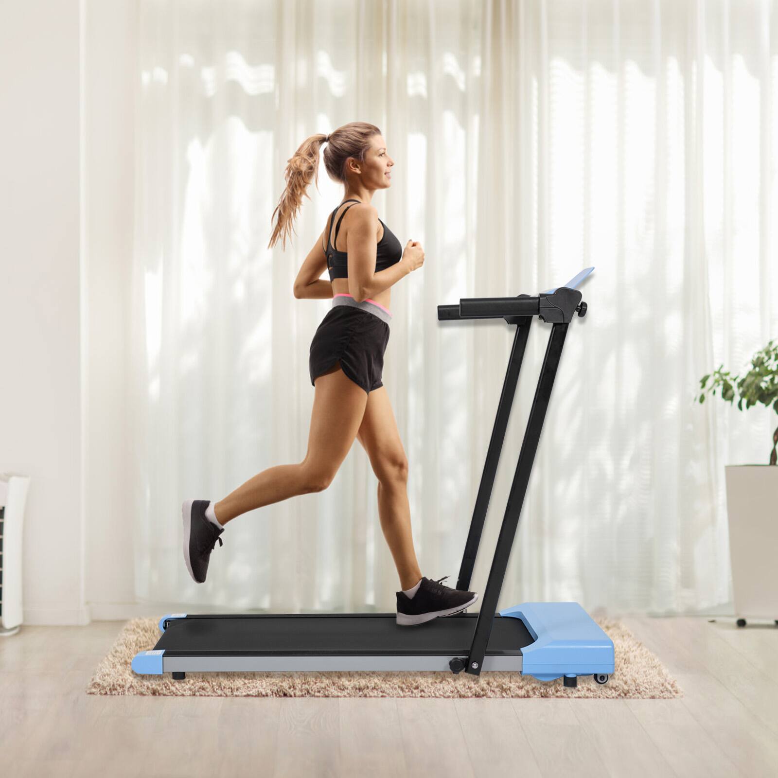 APRILSOUL Treadmills for Home with LED for Walking Running Blue SF-WO ...