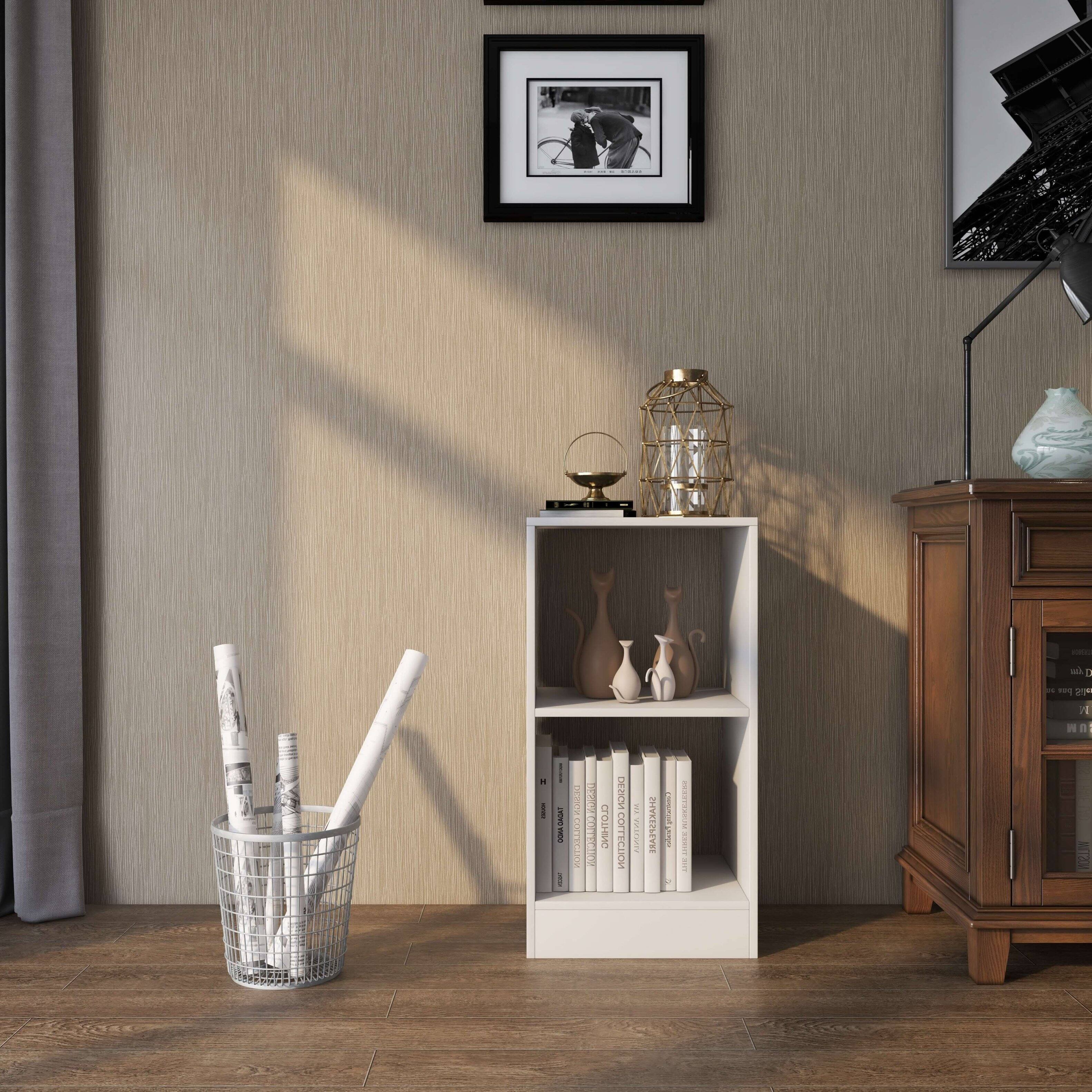 SlickBlue Pair of 2 Tier Bookcases with Safety Anti Toppling Device for ...