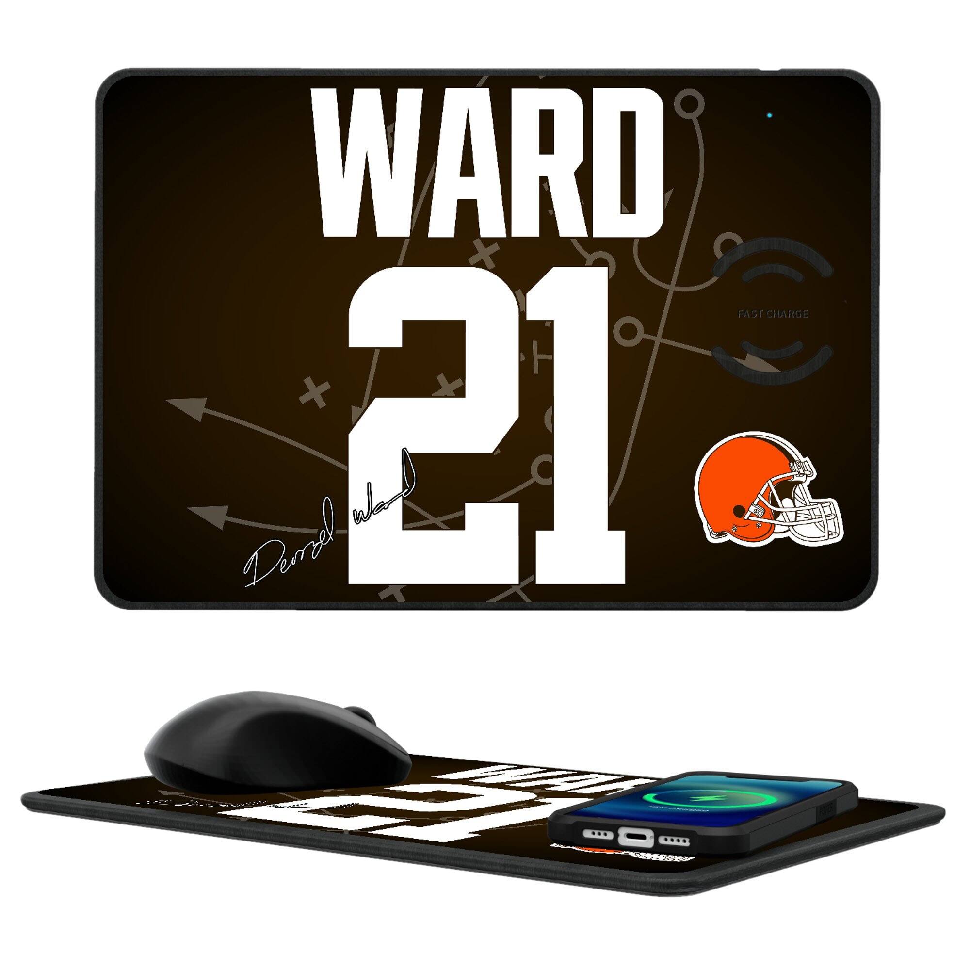Keyscaper Denzel Ward Cleveland Browns Wireless Charger and Mouse Pad ...