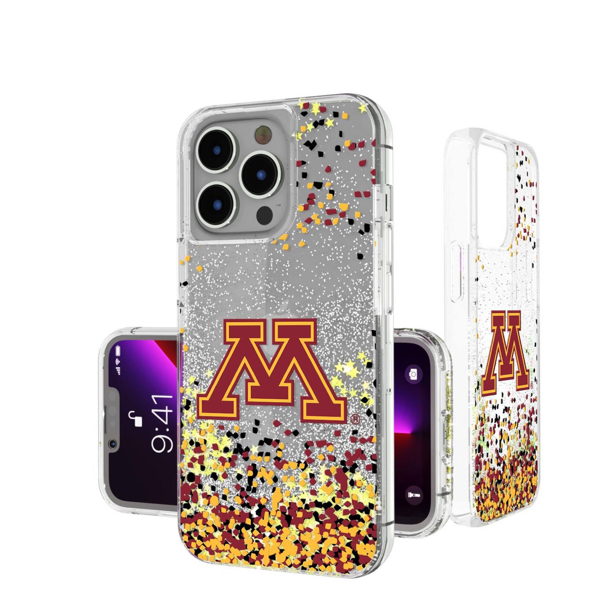 Keyscaper NCAA Minnesota Golden Gophers iPhone Glitter Case with Confetti Design 14 Pro Max ...