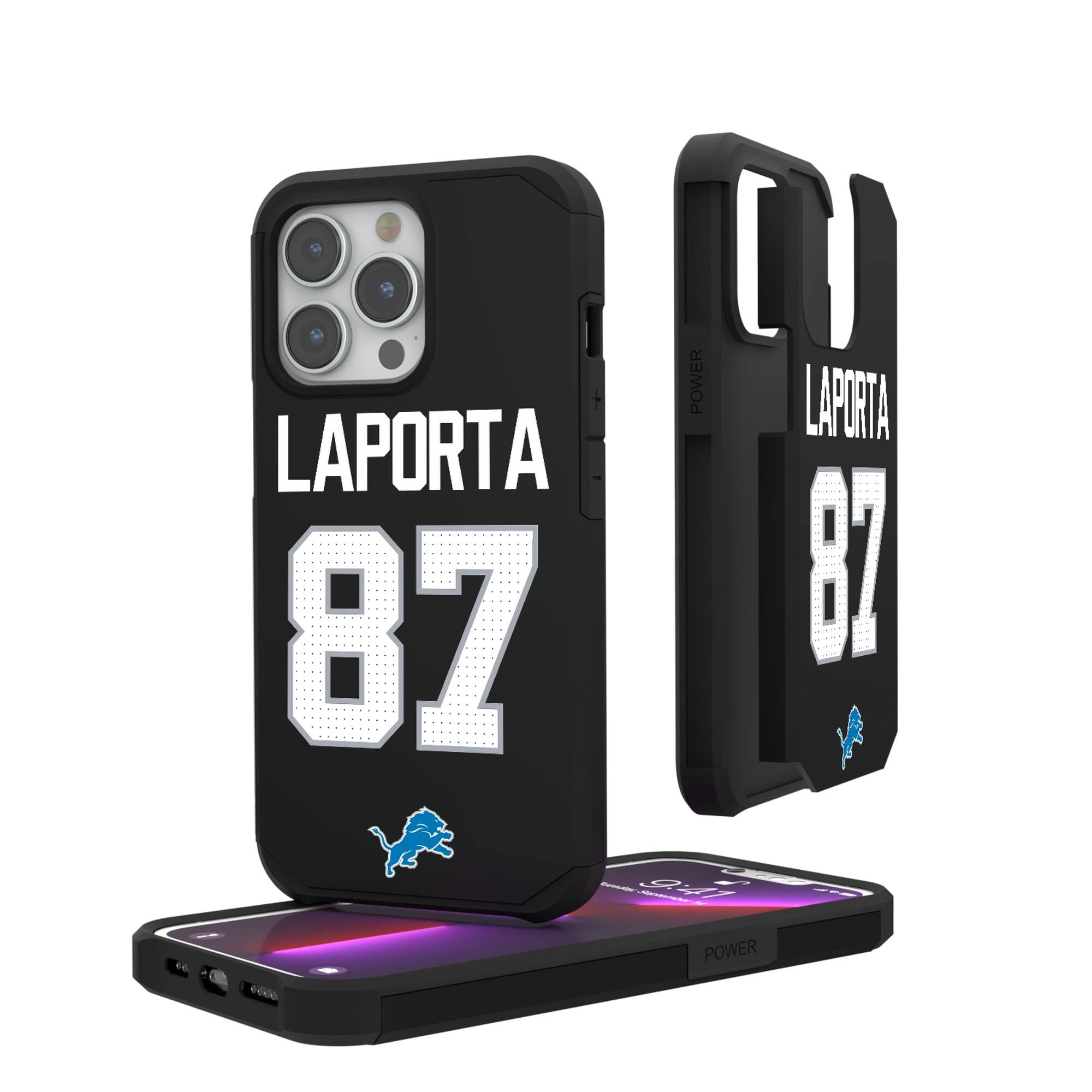 Keyscaper NFL Sam LaPorta Detroit Lions iPhone Rugged Case 15 Pro Black ...