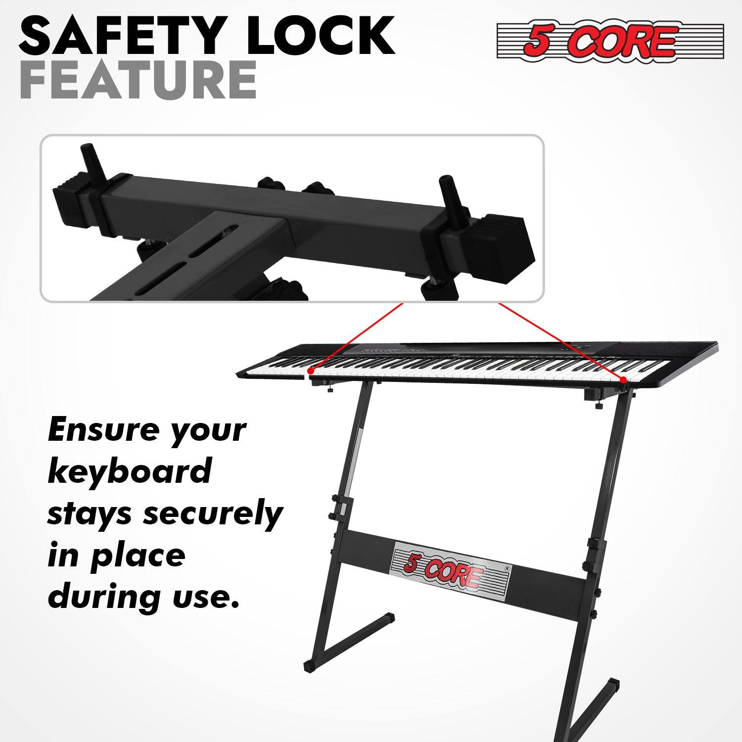 5 CORE Keyboard Stand Z Shape Adjustable Foldable Portable Key Board ...