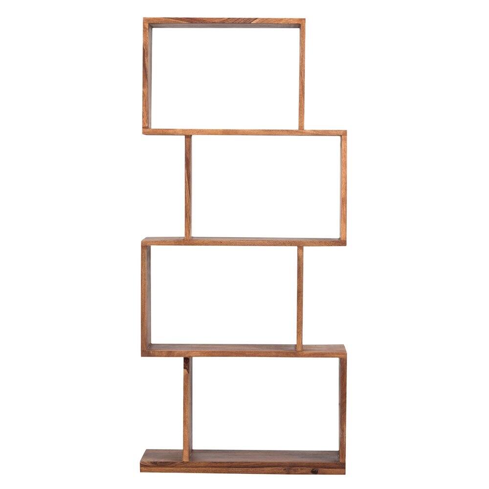 Porter Designs Urban Solid Sheesham Wood 4 Shelf Bookcase, Natural ...