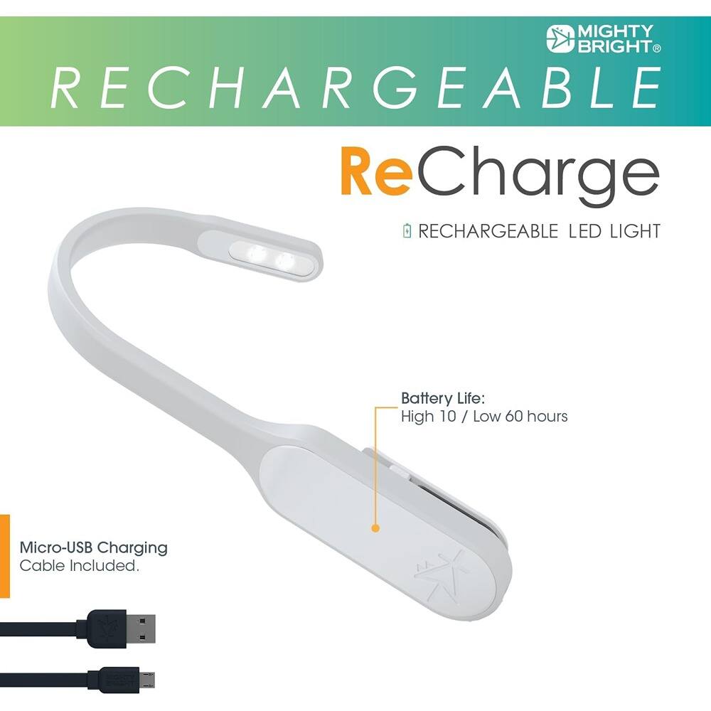 Schertz Mighty Bright Clip On Book Light – Rechargeable, Warm LED ...