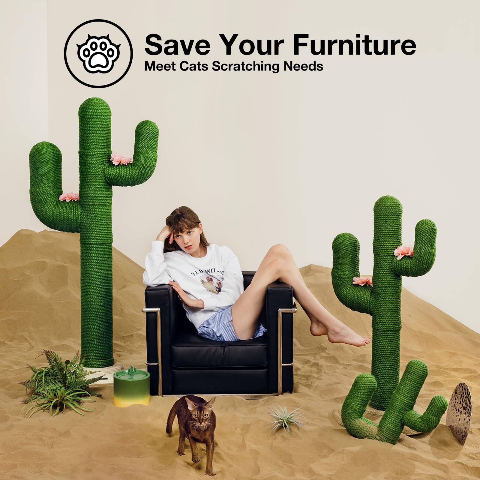 Hirose Alice Cat Scratchers For Indoor Cats Cactus Scratch Sisal Rope ...