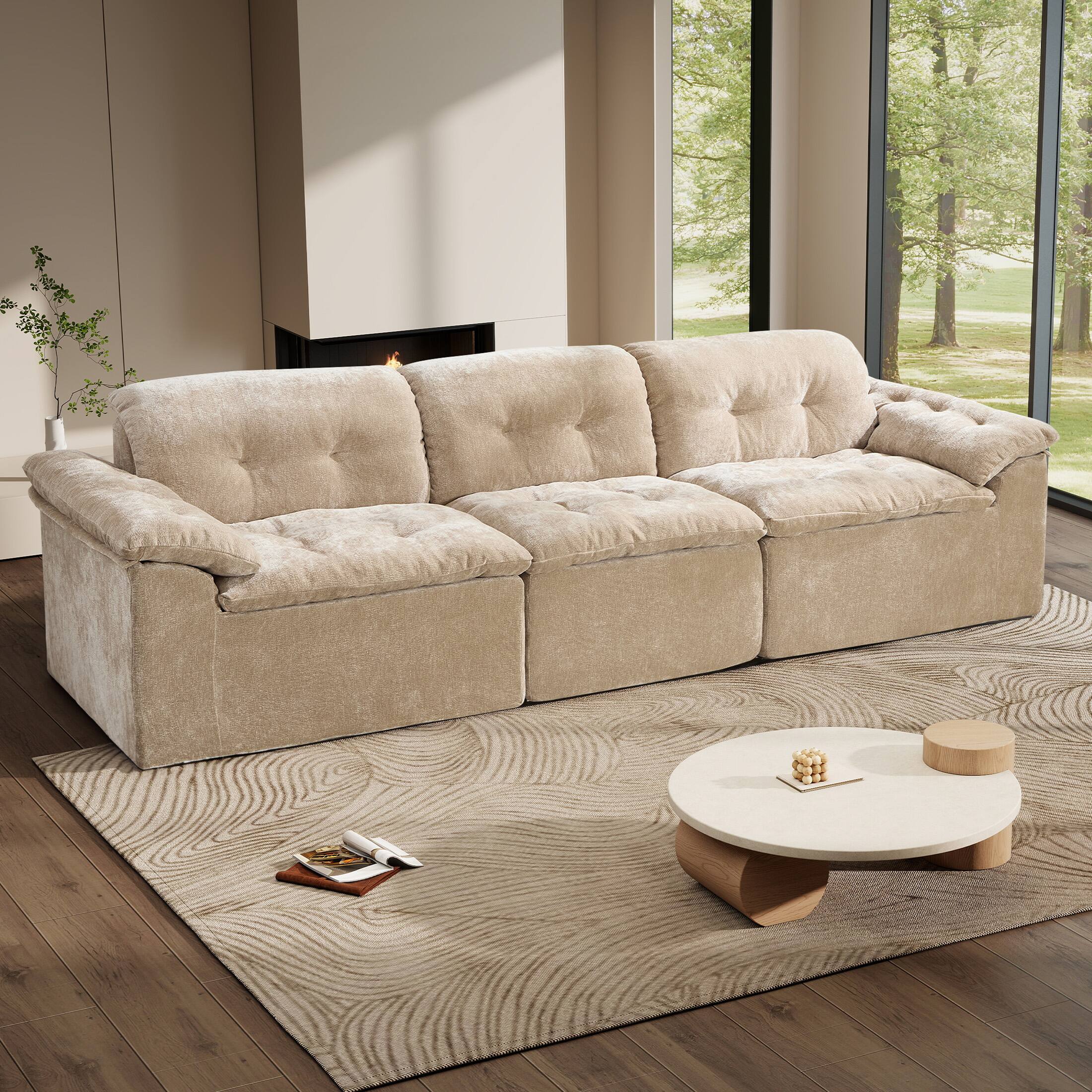 Anysun 118" Modern Oversized Modular Sectional Sofa – 3 Seater Ice ...