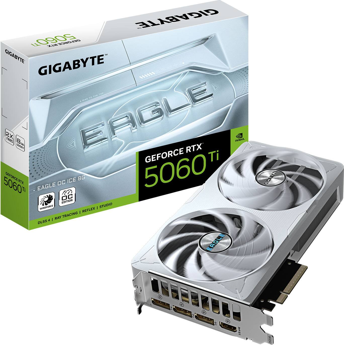 GIGABYTE NVIDIA GeForce RTX 5060 Ti EAGLE OC ICE 8G GDDR7 PCI Express 5 ...