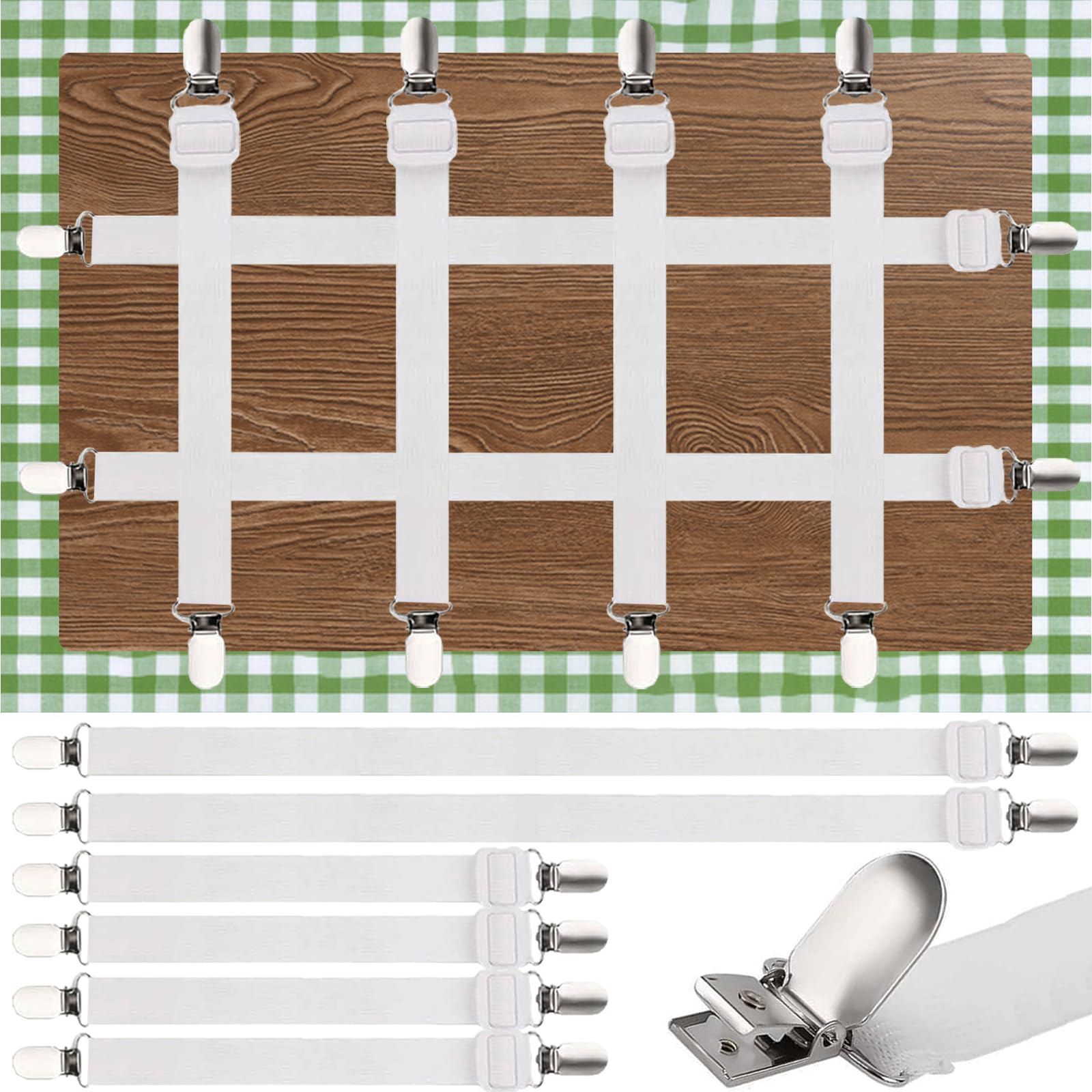 Dapper Styles Invisible Tablecloth Clips Secure Your With Straps For ...