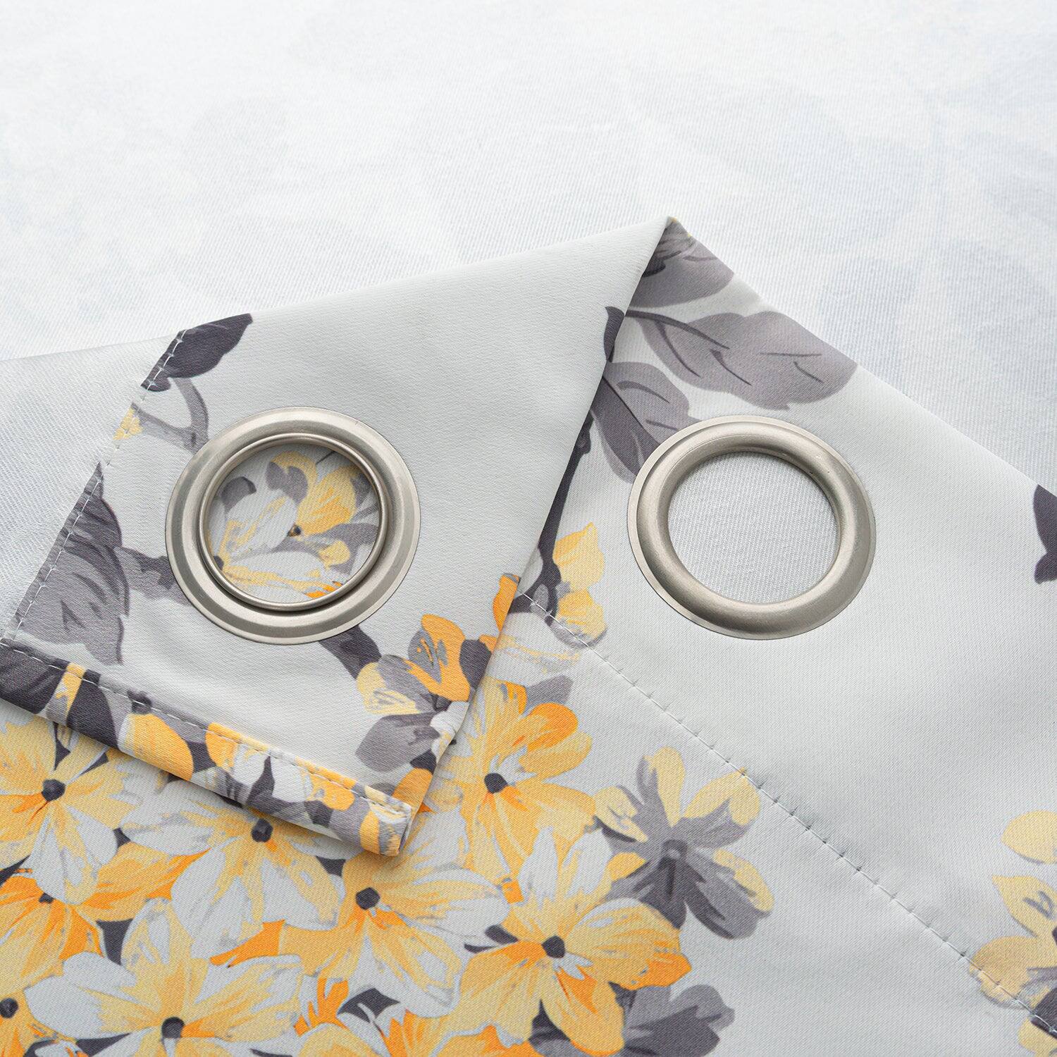 Olivia Gray 100% Polyester 200 GSM Hydrangea Printed Blackout Grommet ...