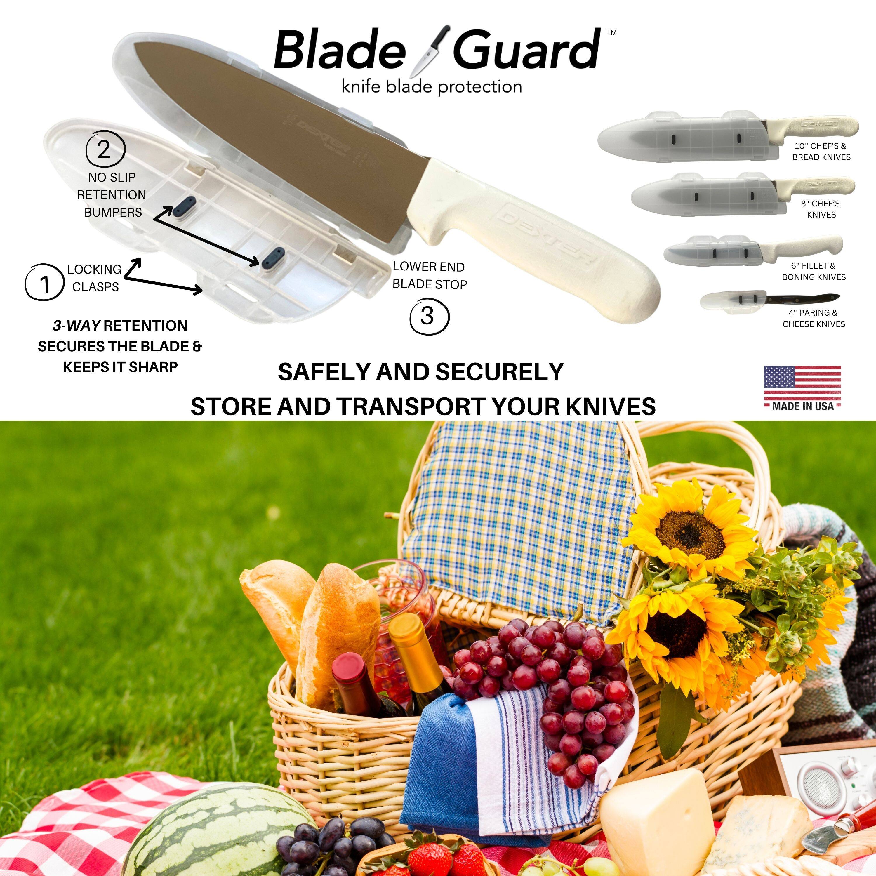 Blade Guard Secure Knife Blade Edge Protection Cover, Sheath 10in Clear ...