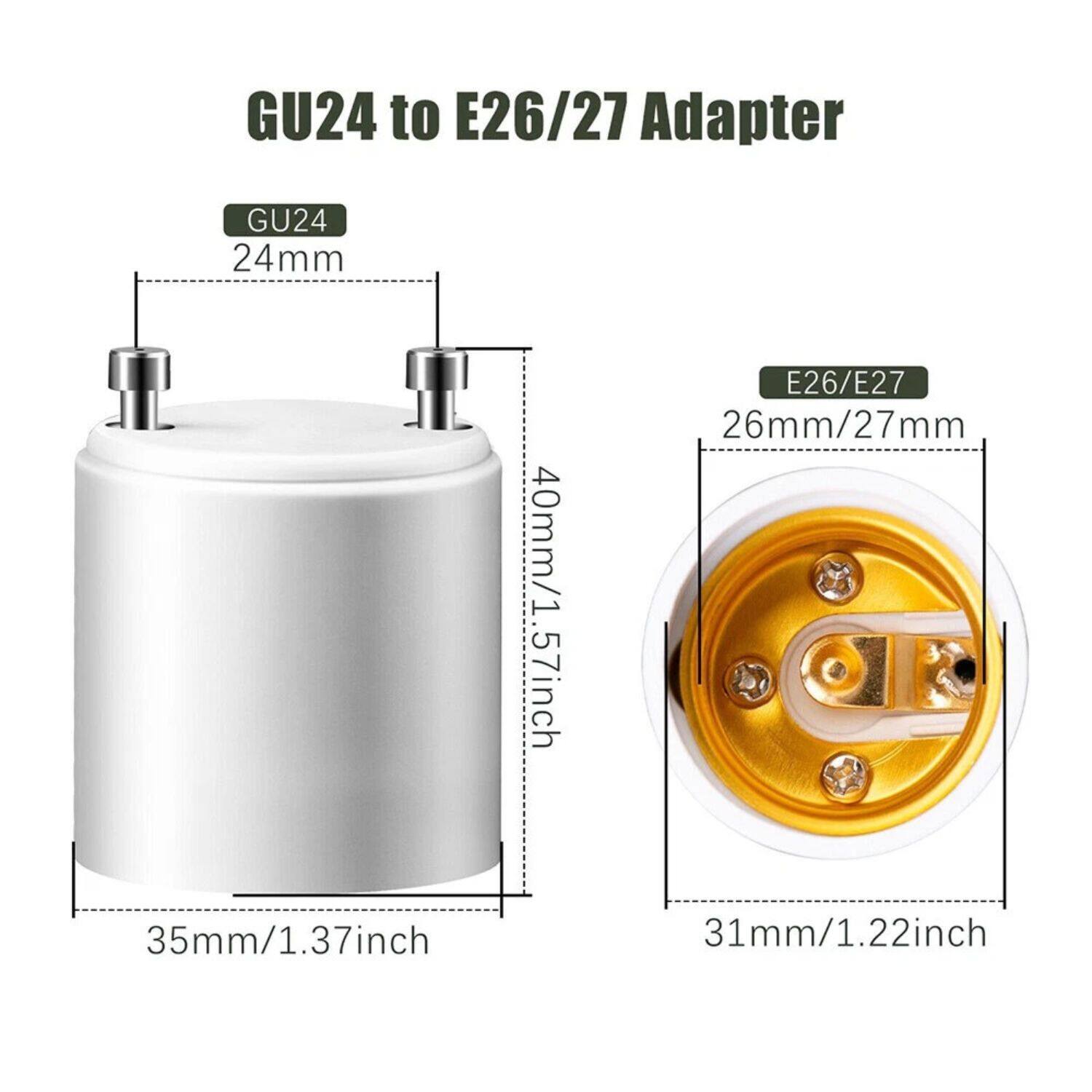 Stock Preferred 15Pcs GU24 to E26/E27 Screw Base LED Light Bulb Adapter Converter White GU24 ...