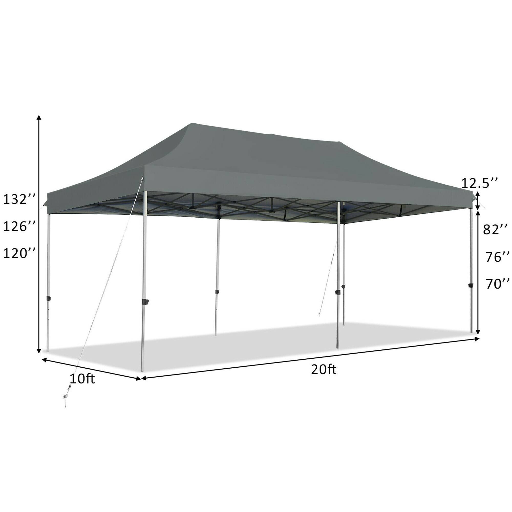 Gymax 10'x20' Pop up Canopy Tent Folding Heavy Duty Sun Shelter ...