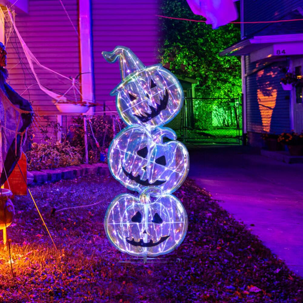 Boyel Living Halloween Decoration 150 LED Stacked Pumpkin Light Set ...