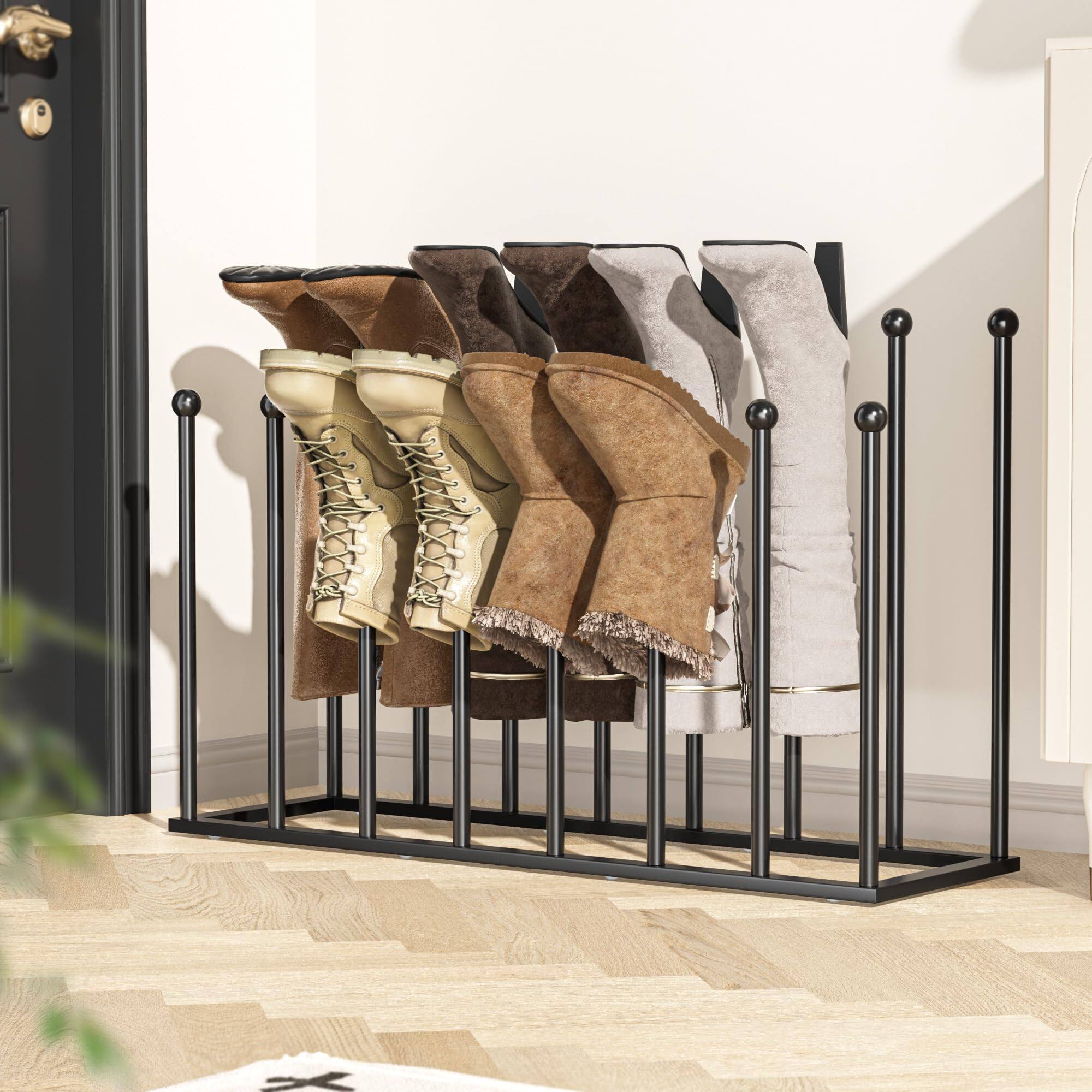 Refined Abode Design Free Standing Shoe Racks Metal Boot Rack Organizer ...