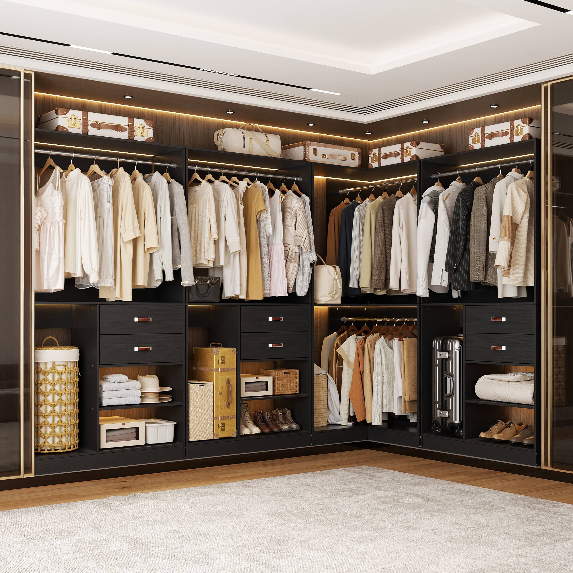 Aheaplus 10FT Large Closet Organizer Set of 3, with 6 Drawers, 3 ...