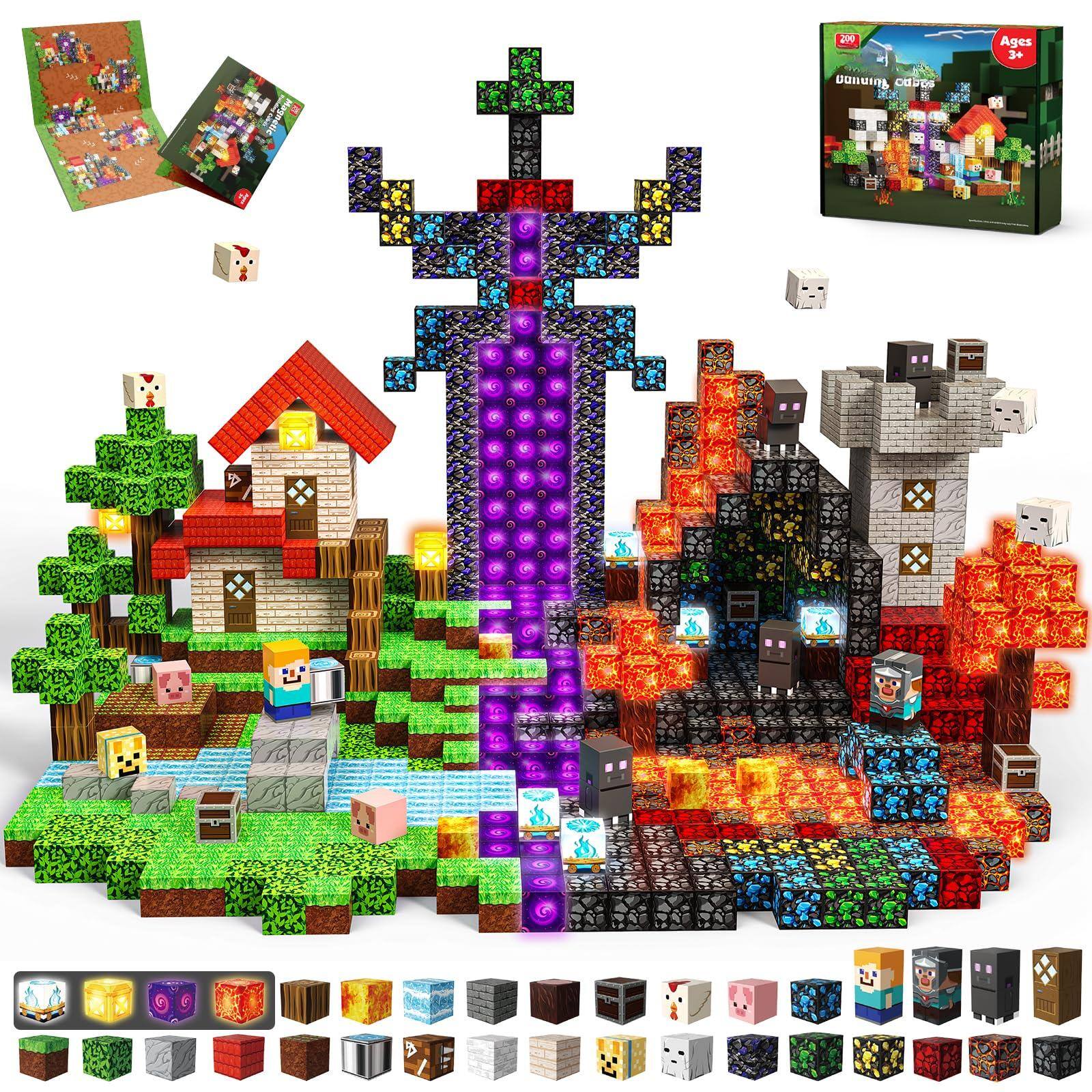 Leash Valley 150 0. Magnetic Blocks With 24 Light Christmas Toys For ...