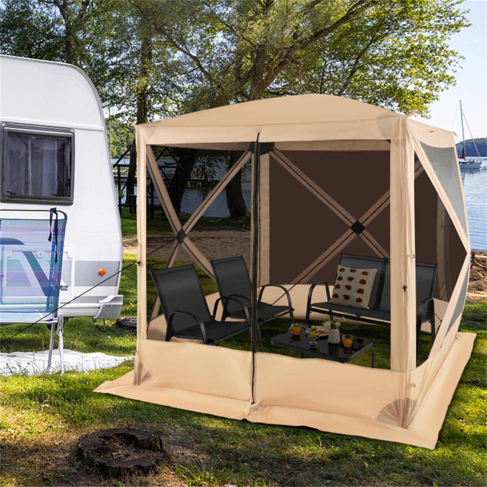 Boyel Living Pop Up Gazebo 80 in W x 80 in D x 84 in H Coffee BL ...