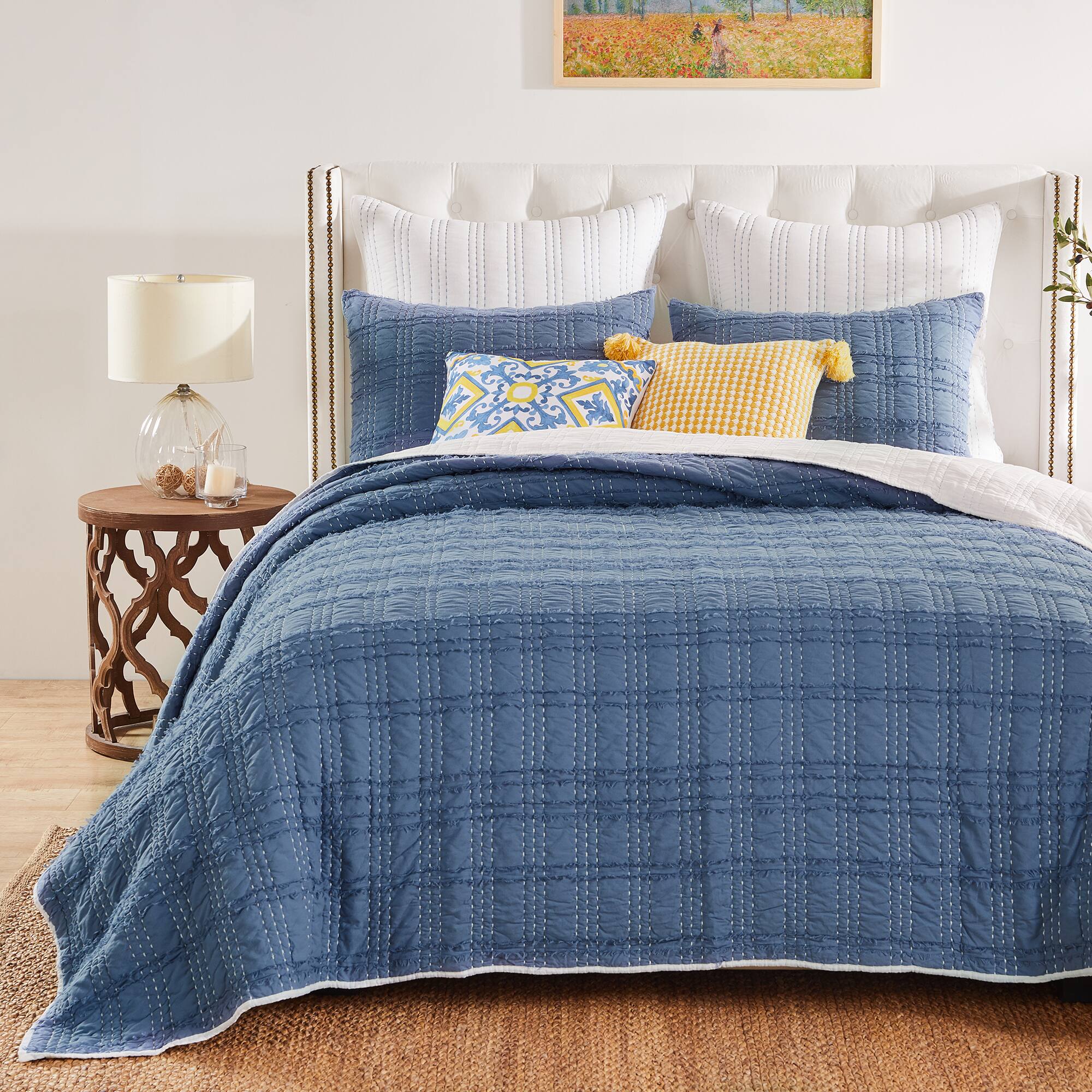BreeBe Portofino Quilt Set 3 King/Cal King Blue GL-2404GMSK - Best Buy