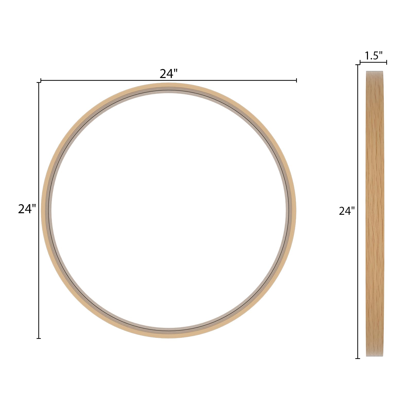 Cedar Assembly Round Wood Mirror Circle Wall For Bathroom Decor Vanity ...