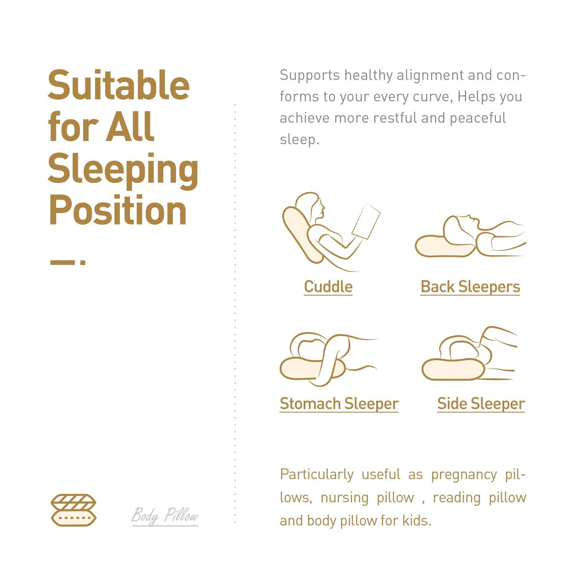 Paradigms Interiors Fluffy Bed Sleeping Side Sleeper Body Pillow Insert ...