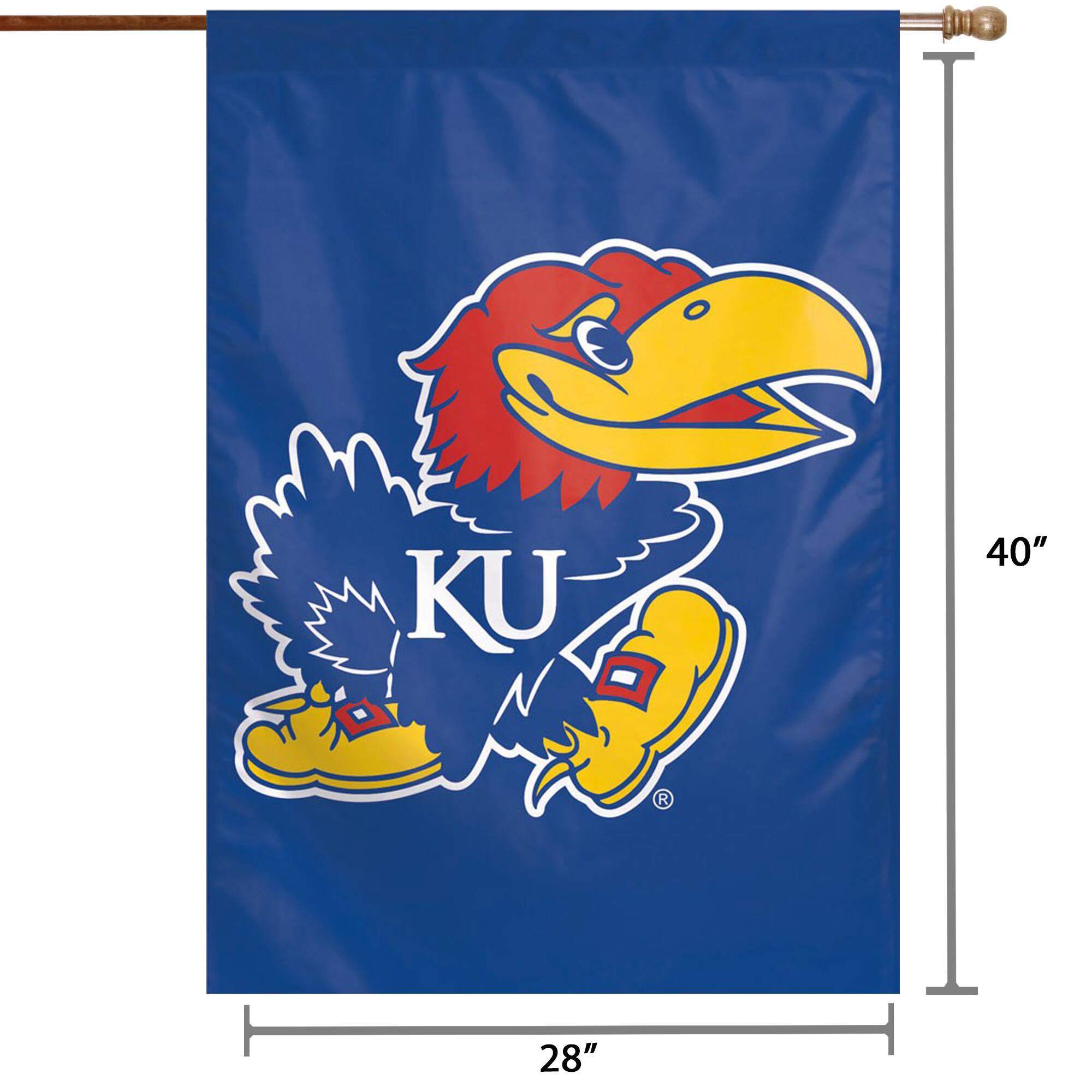 WinCraft Kansas Jayhawks 28" x 40" Big Logo Single Sided Vertical ...